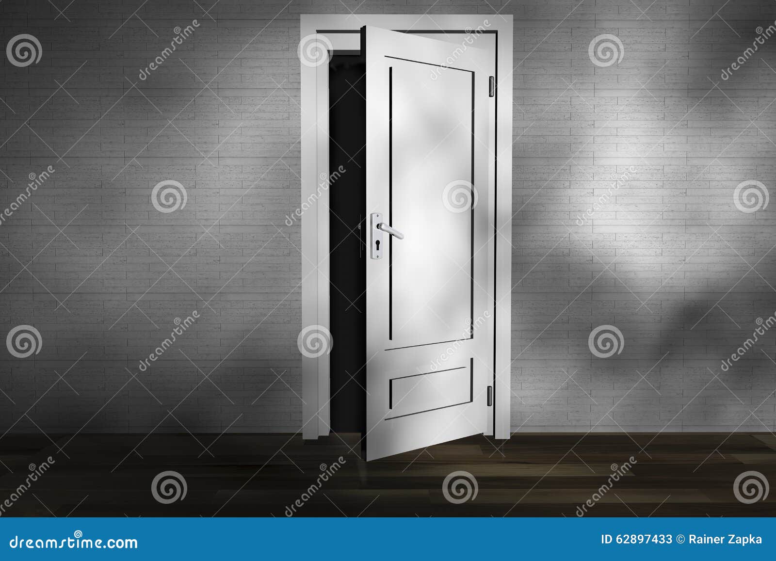 Een open deur stock illustratie. Illustration of licht - 62897433