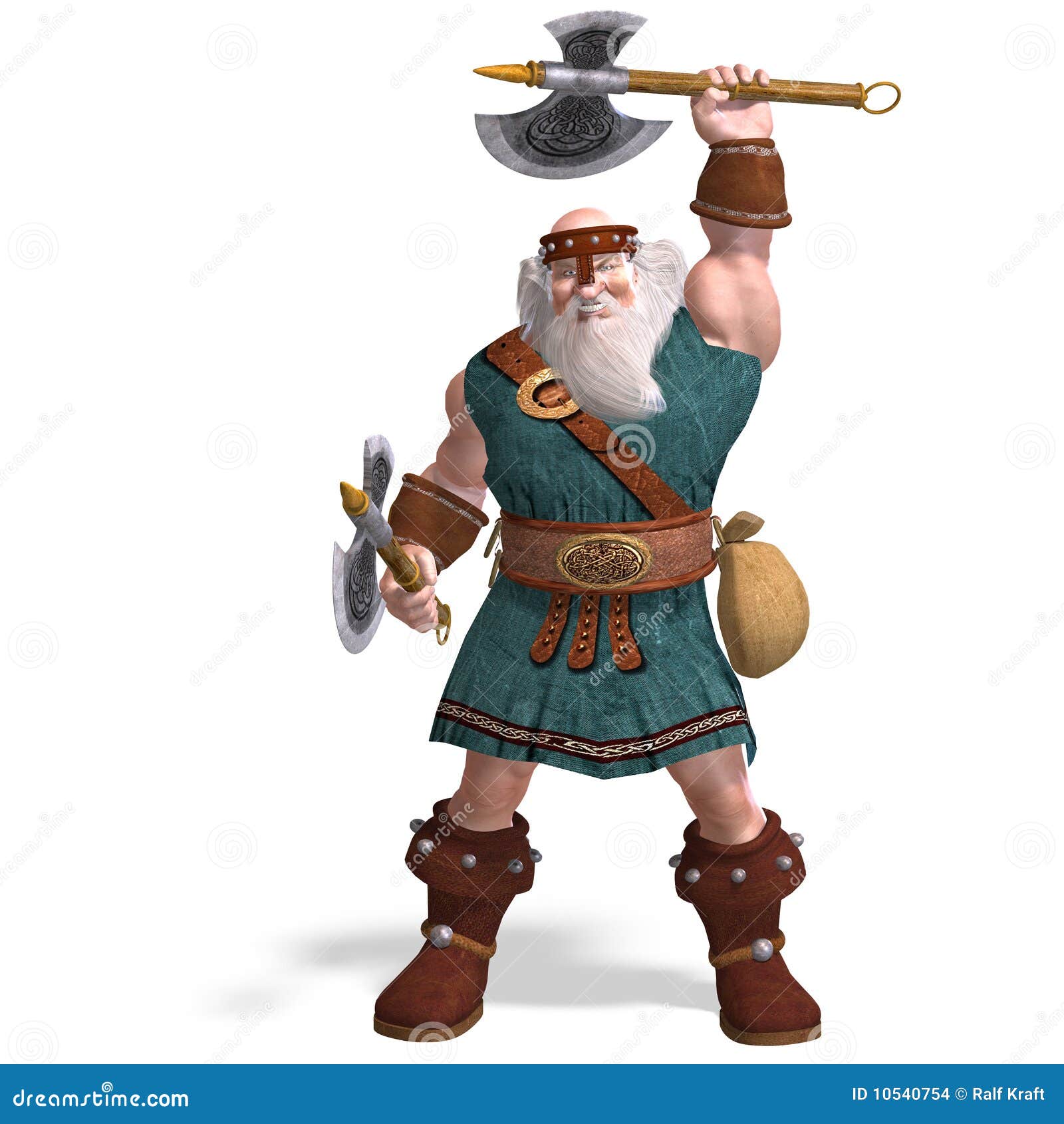 Een Oude Dwerg Met Een Bijl Stock Illustratie - Illustration of vechter ...