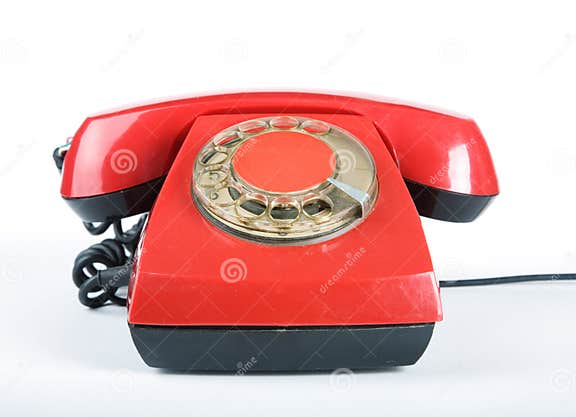 Een oude rode telefoon stock afbeelding. Image of aansluting - 9208925