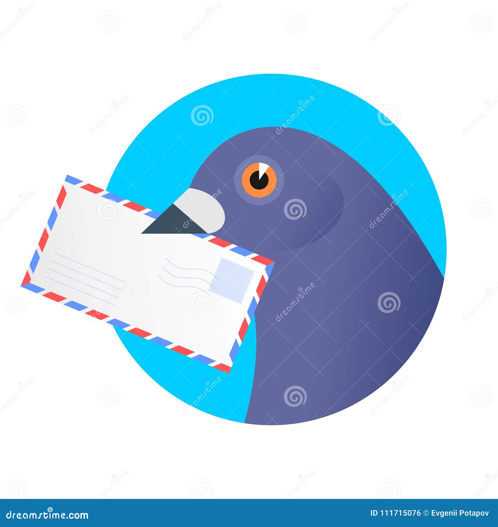 Een Postduif Met Een Envelop in De Bek Vector Illustratie ...