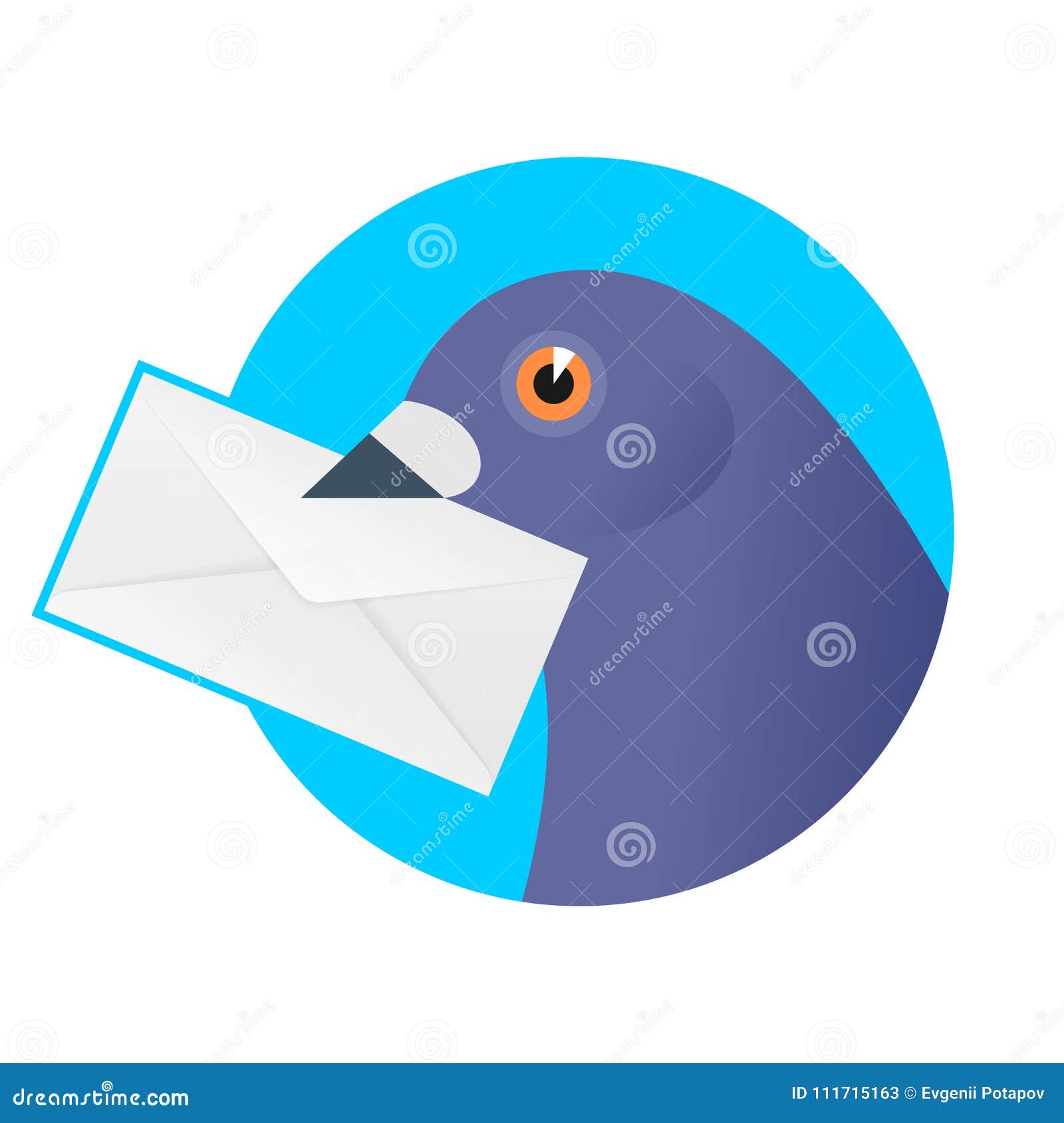 Een Postduif Met Een Envelop in De Bek Vector Illustratie ...