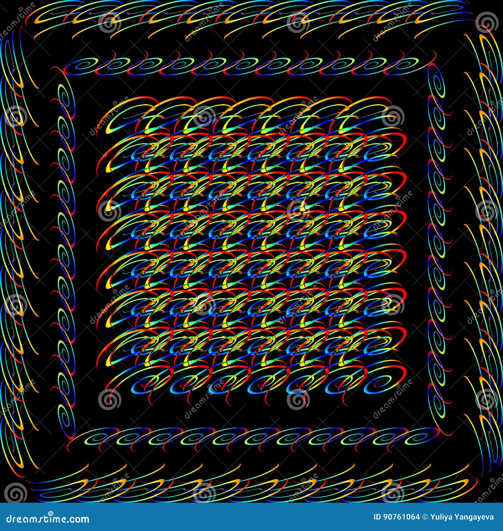 Een Reeks Kaders En Texturen Van Neon Het Breien Vector Illustratie ...