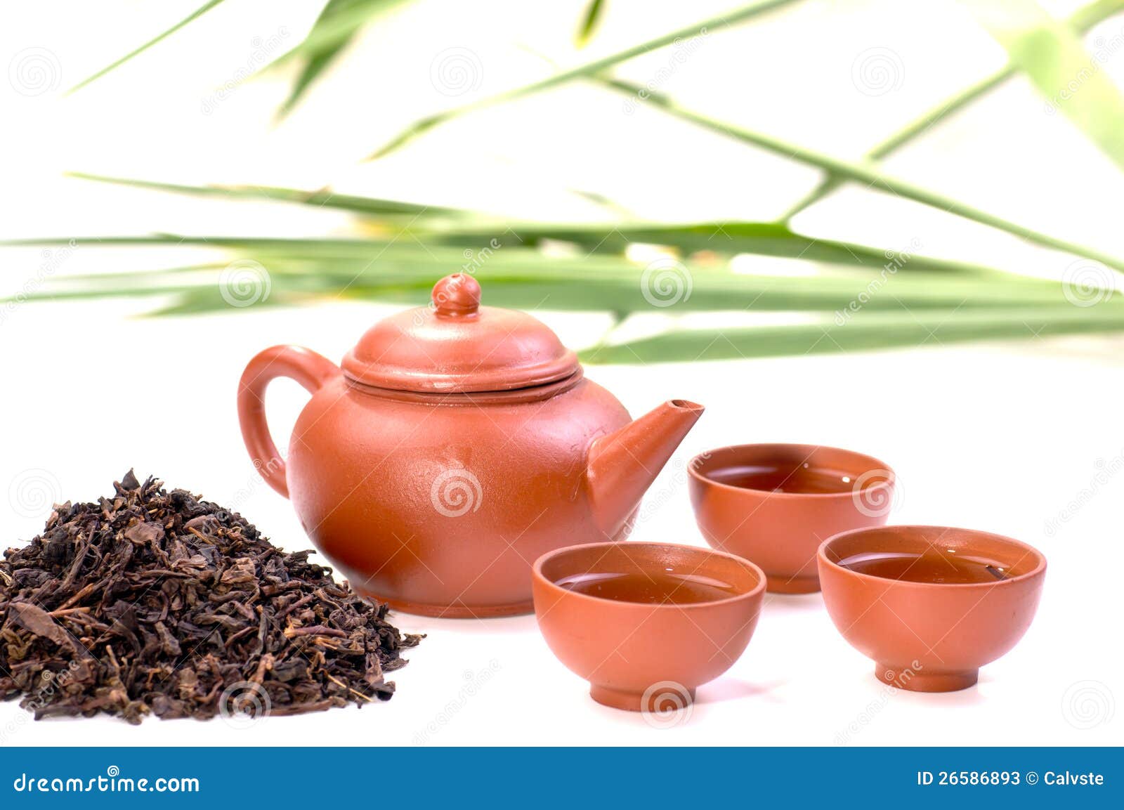 Een Reeks Van Chinese Thee in Klei Stock Afbeelding - Image of kleur ...