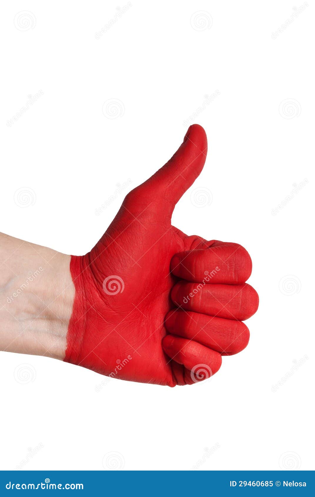 Een rode duim omhoog stock afbeelding. Image of positief - 29460685