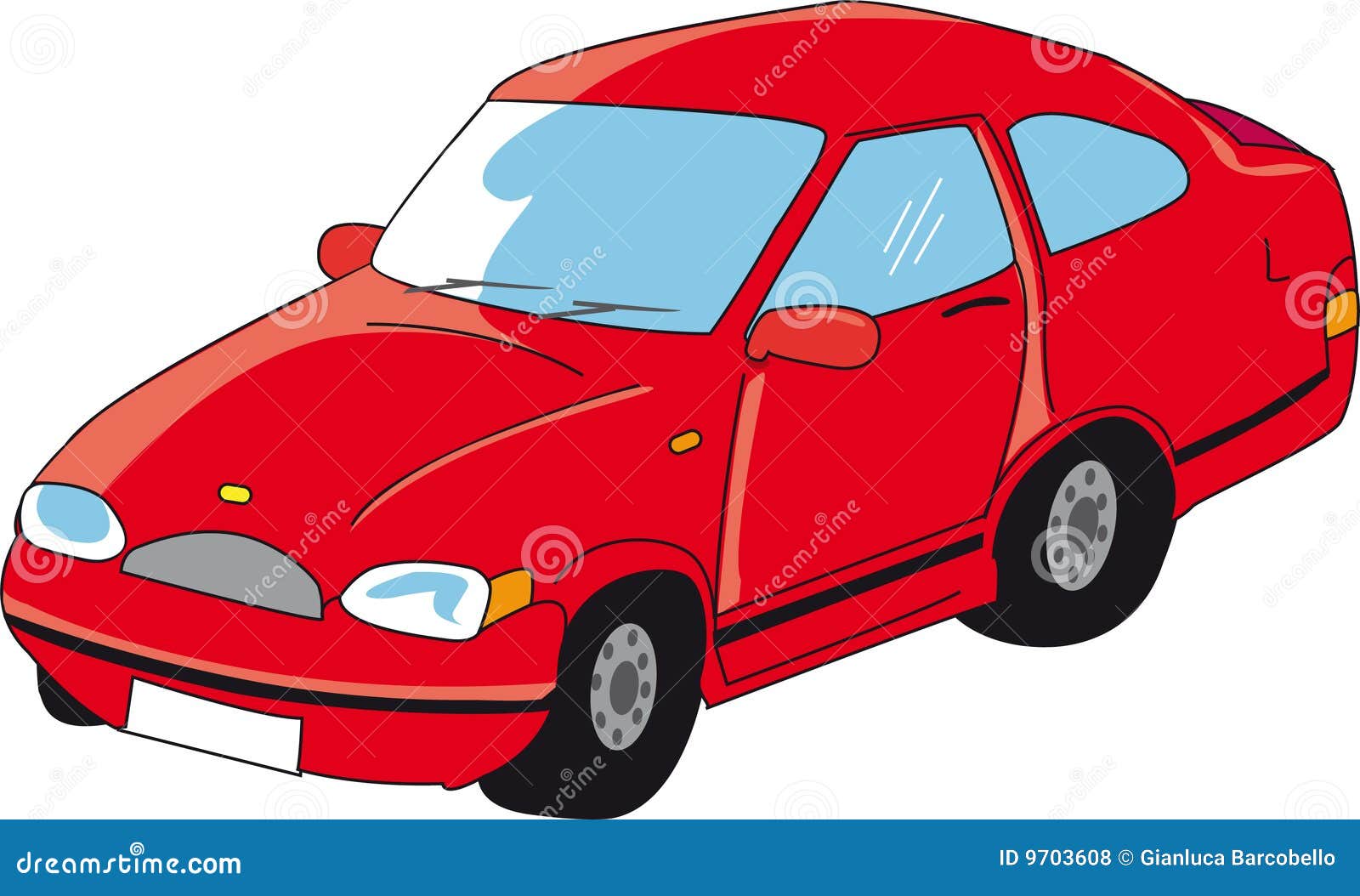 Een rode grappige auto vector illustratie. Illustration of kampioen ...