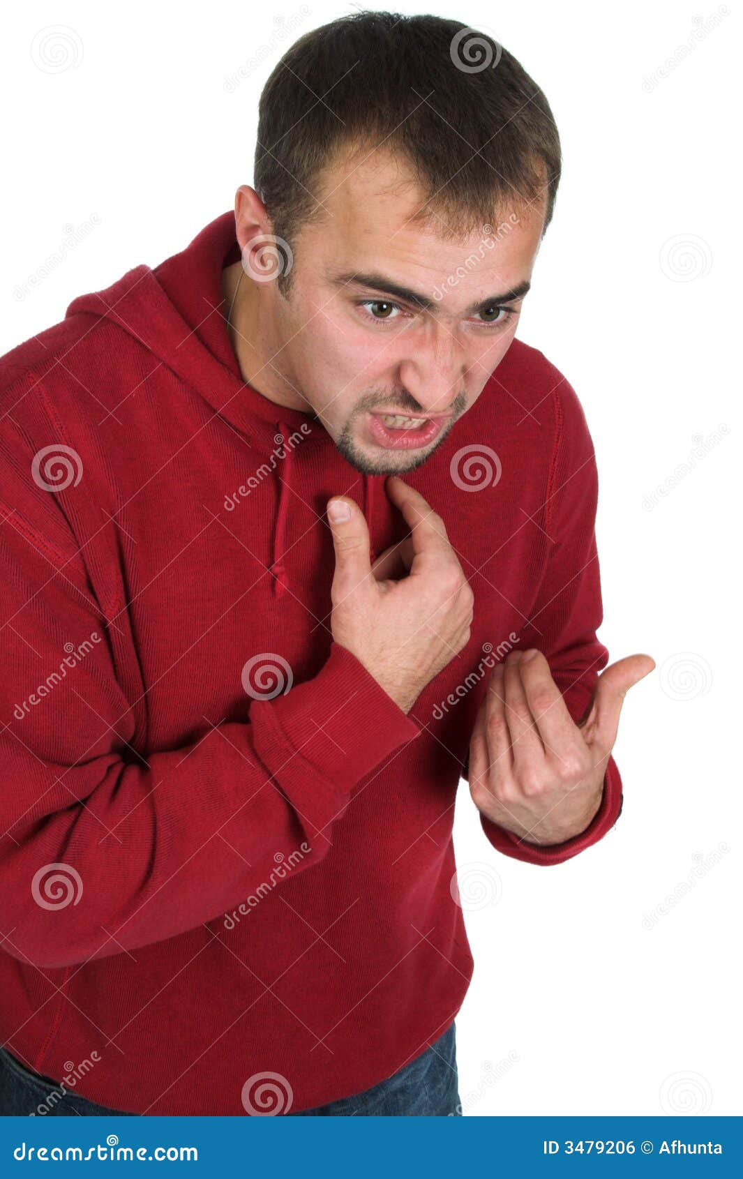 Een ruzie makende mens stock foto. Image of grijns, expressief - 3479206