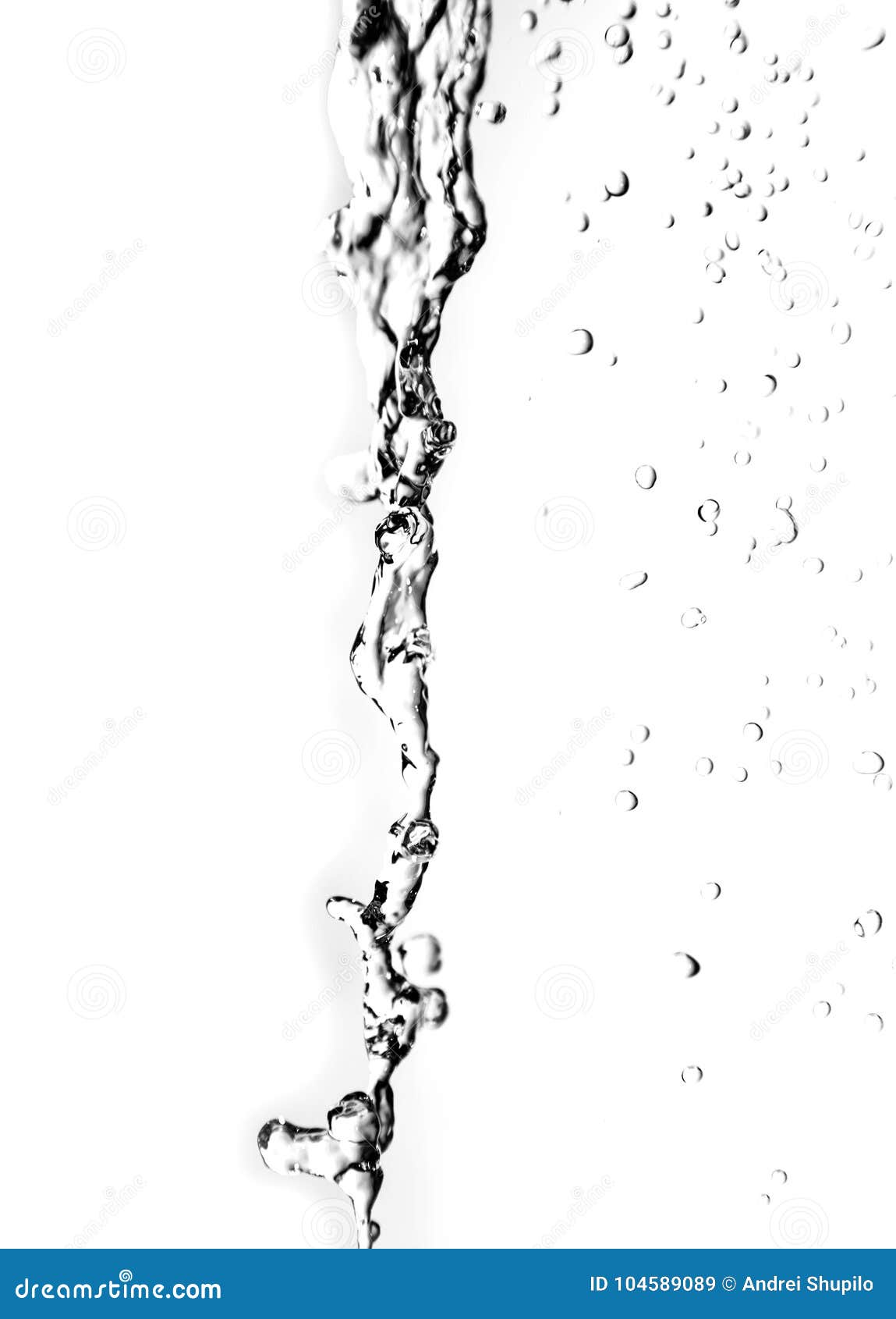 Een Straal Van Water Op Een Witte Achtergrond Stock Afbeelding - Image ...