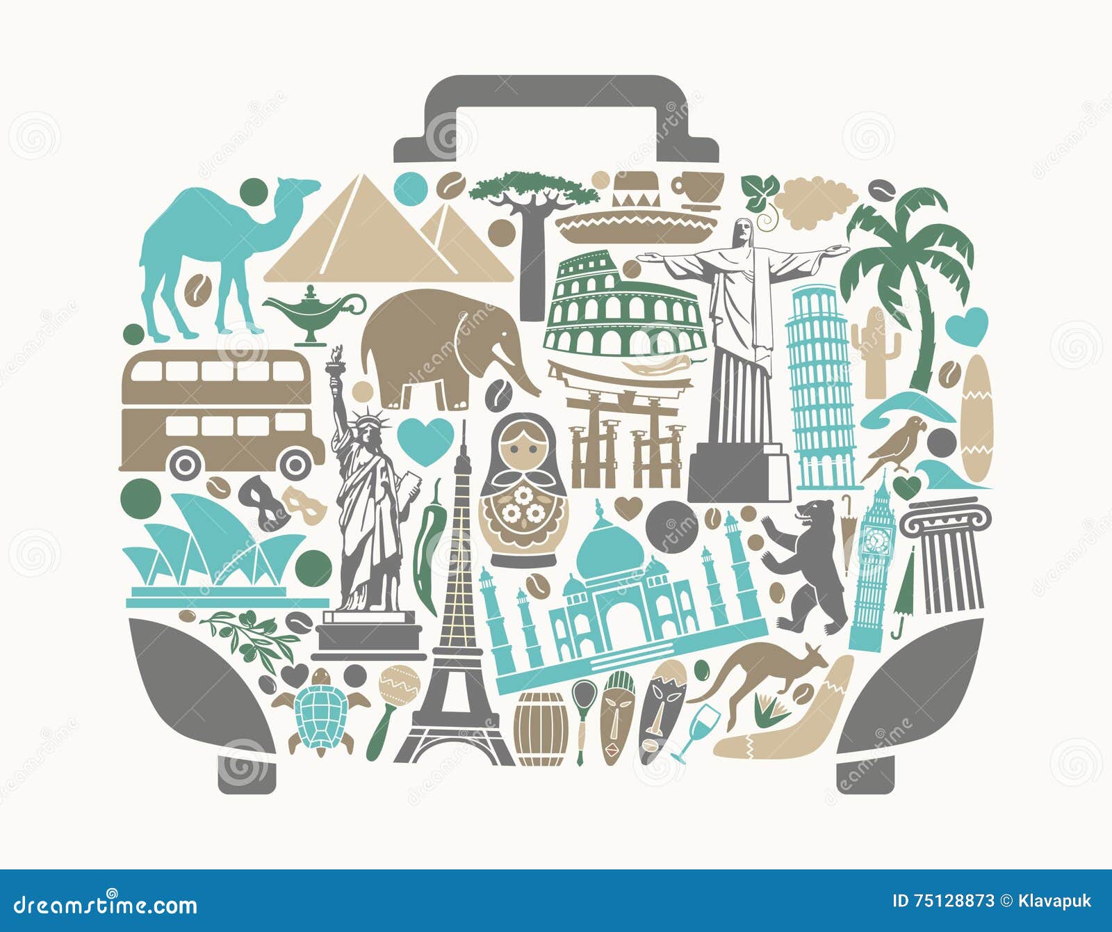 Een Symbool Van Toerisme En Reis Vector Illustratie - Illustration of ...