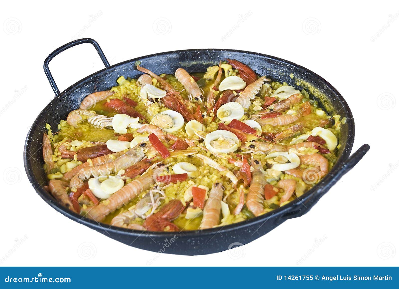 Een Typische Spaanse Paella. Stock Afbeelding - Image of scheermes ...
