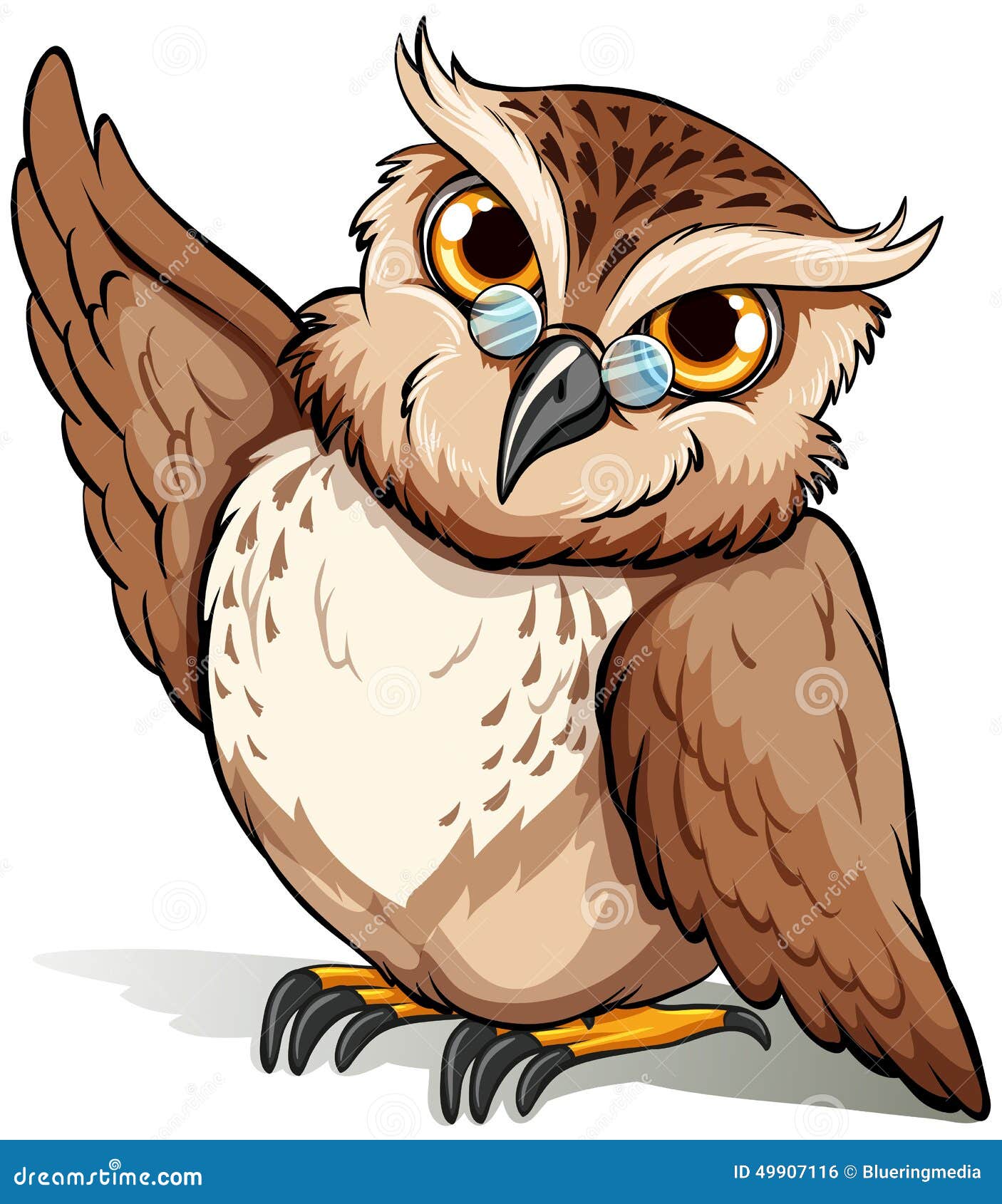 Een wijze uil vector illustratie. Illustration of bevederd - 49907116