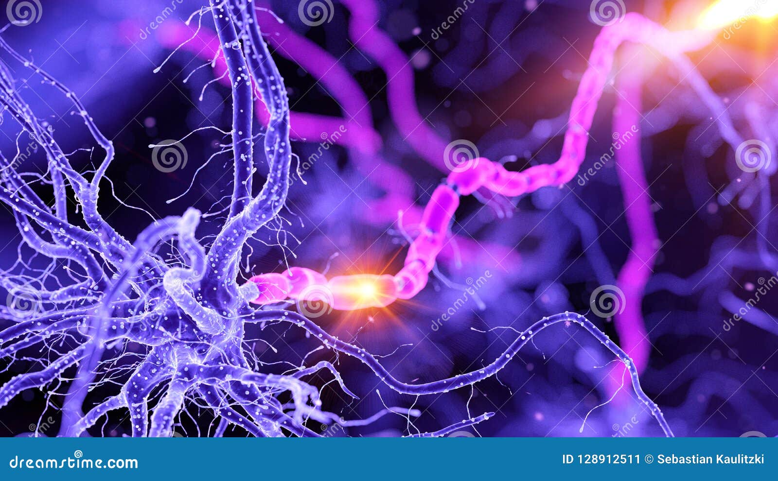 Een zenuwcel stock illustratie. Illustration of synaps - 128912511