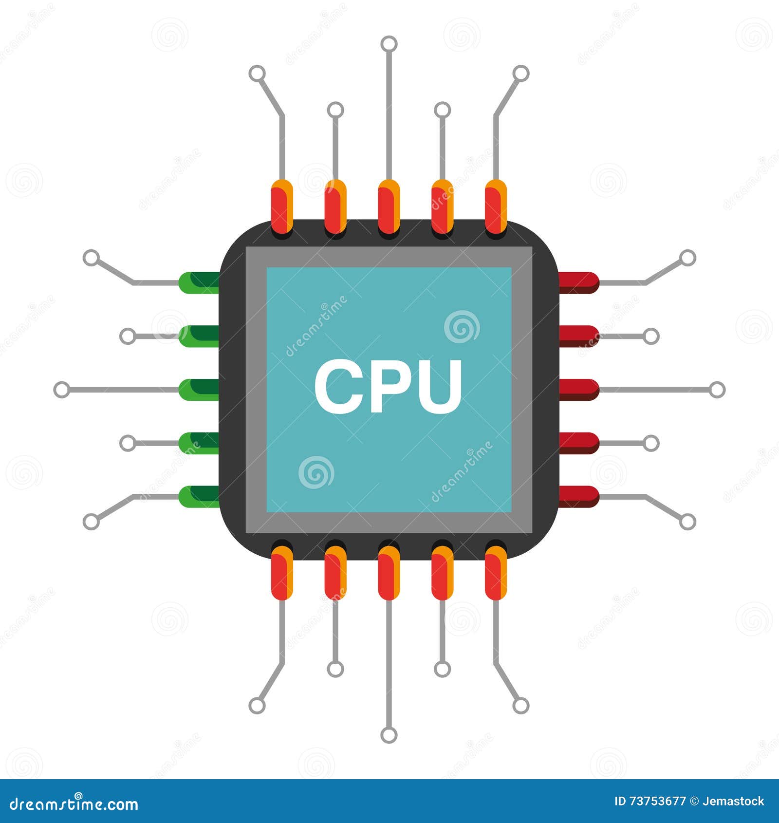 Eenvoudig cpu-pictogram stock illustratie. Illustration of technologie ...