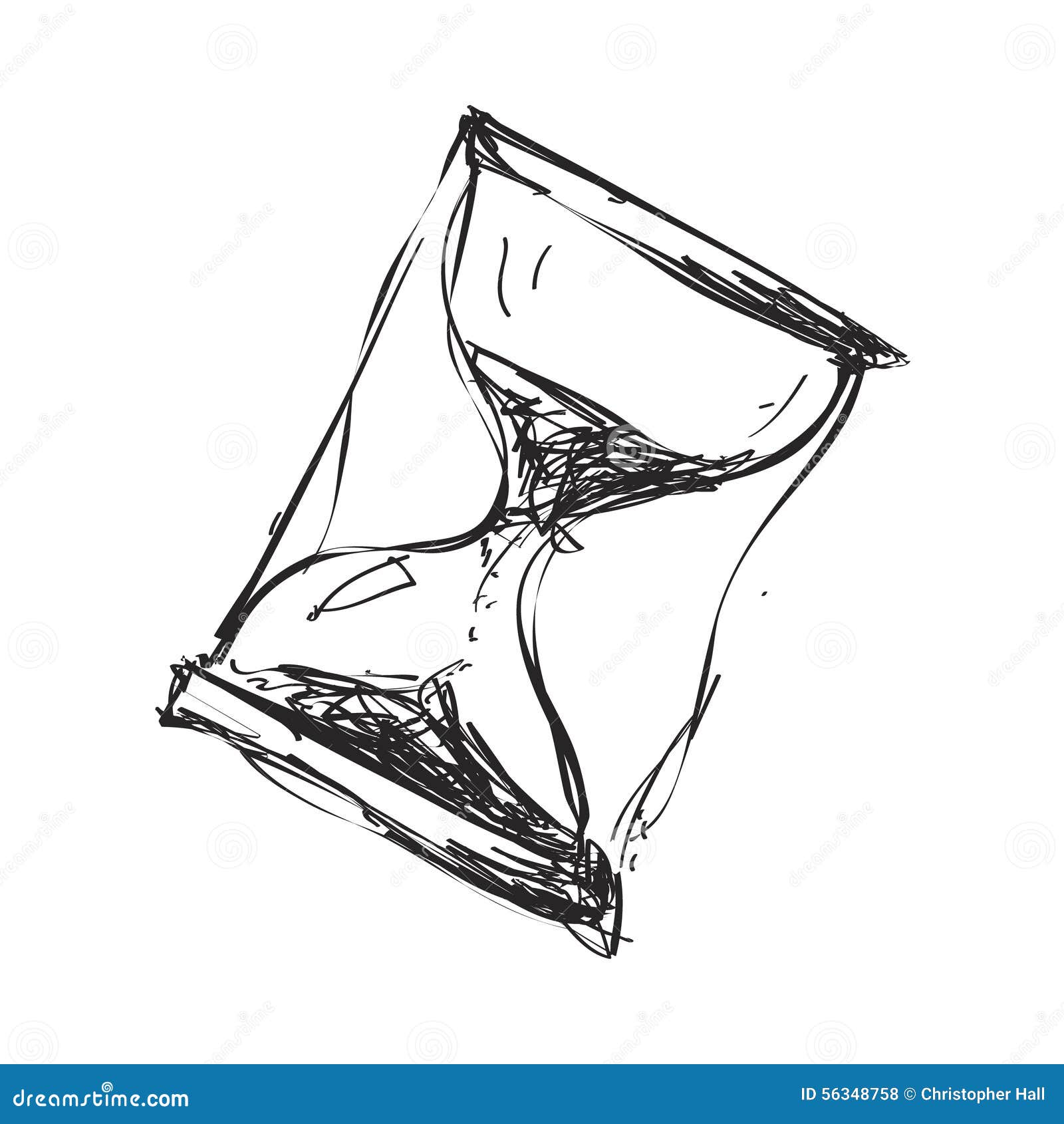 Eenvoudige Krabbel Van Een Zandloper Vector Illustratie - Illustration ...