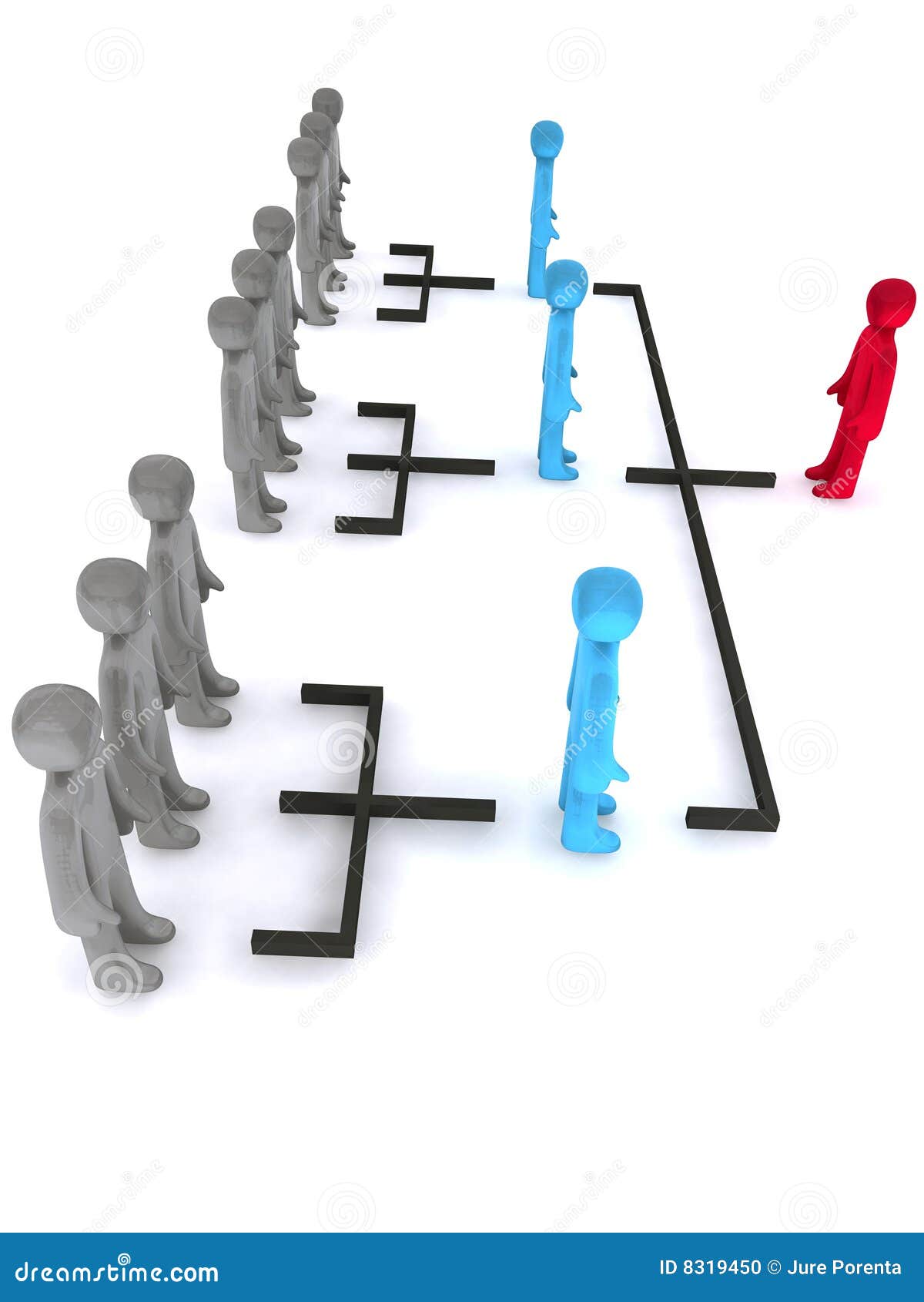 Eenvoudige Organisatorische Structuur Stock Illustratie - Illustration ...