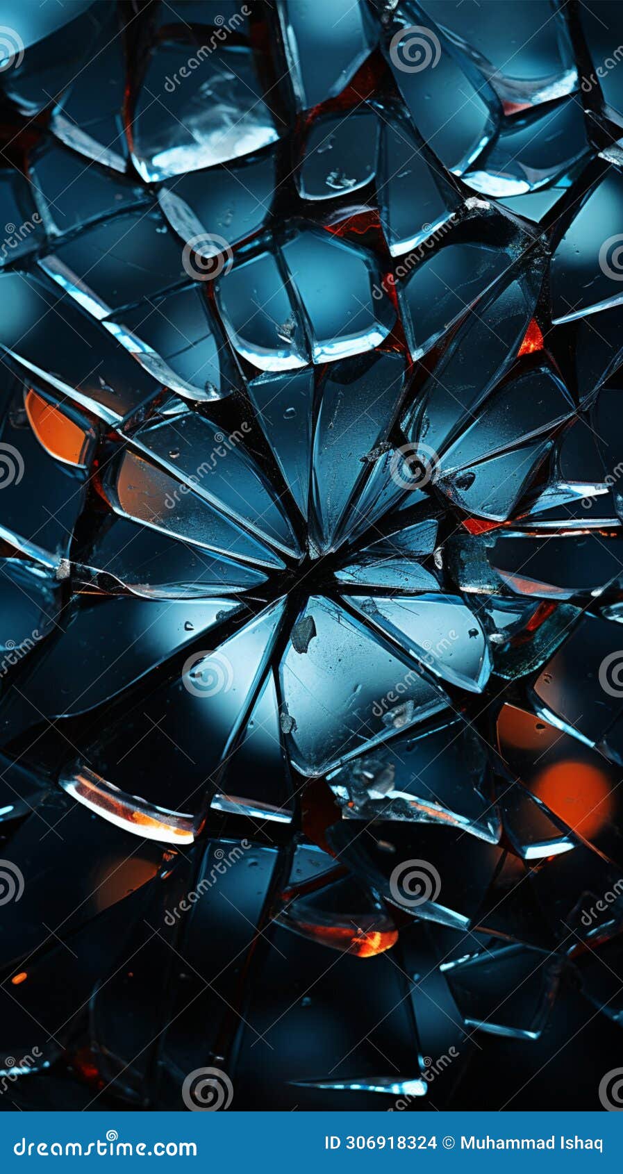 Eerie Beauty Broken Glass Shards Create Captivating Patterns on Dark ...