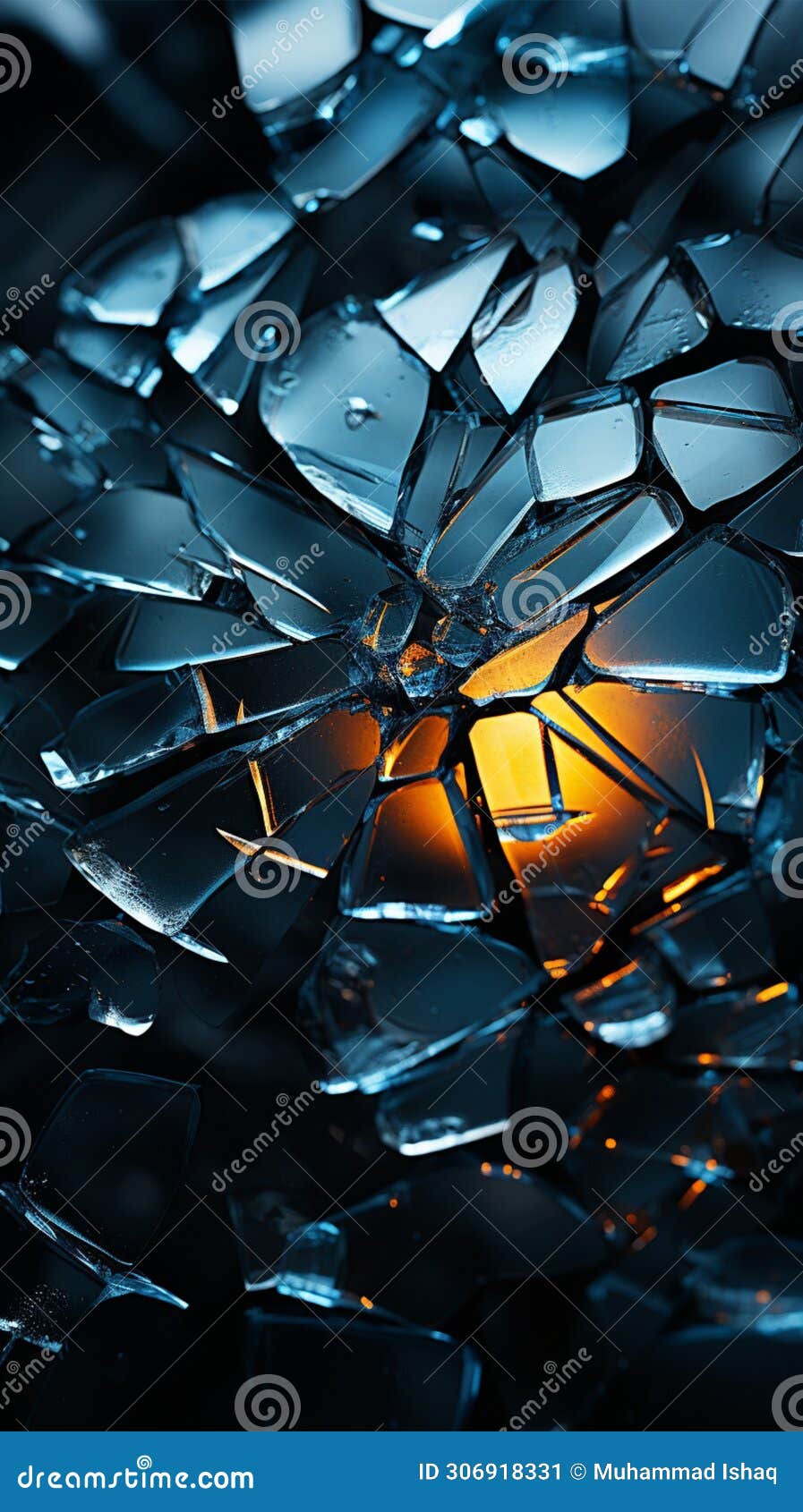 Eerie Beauty Broken Glass Shards Create Captivating Patterns on Dark ...