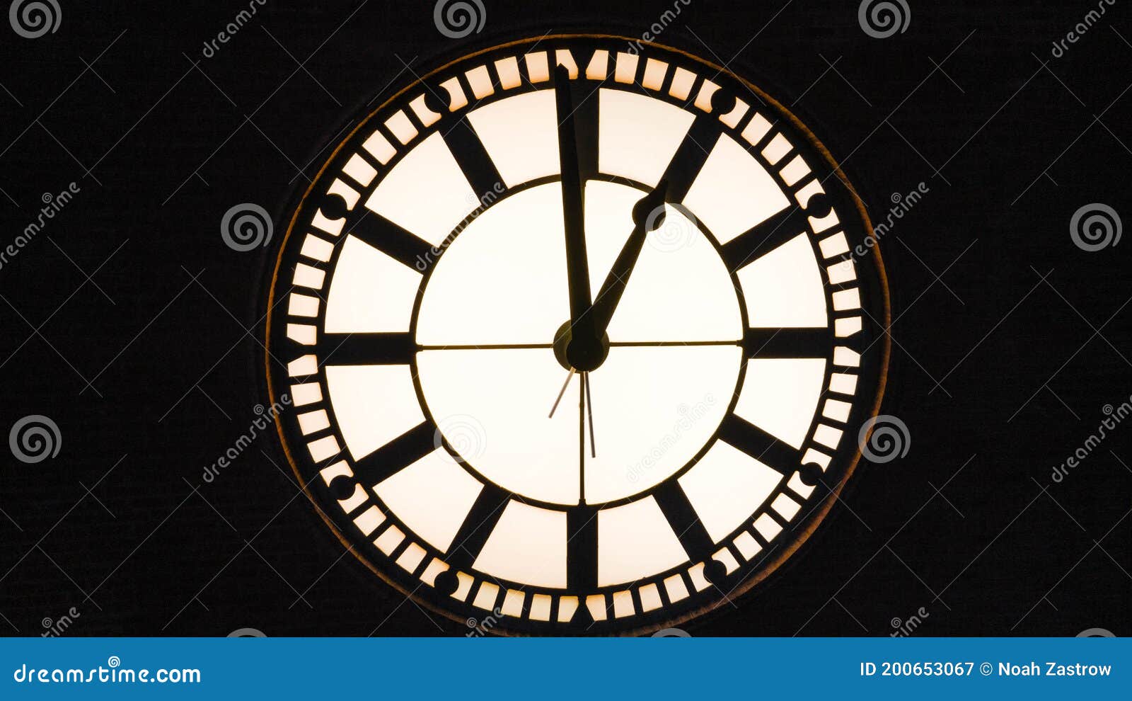 Closeup of Clock Tower at Night Stock Image - Image of dome, ceiling ...