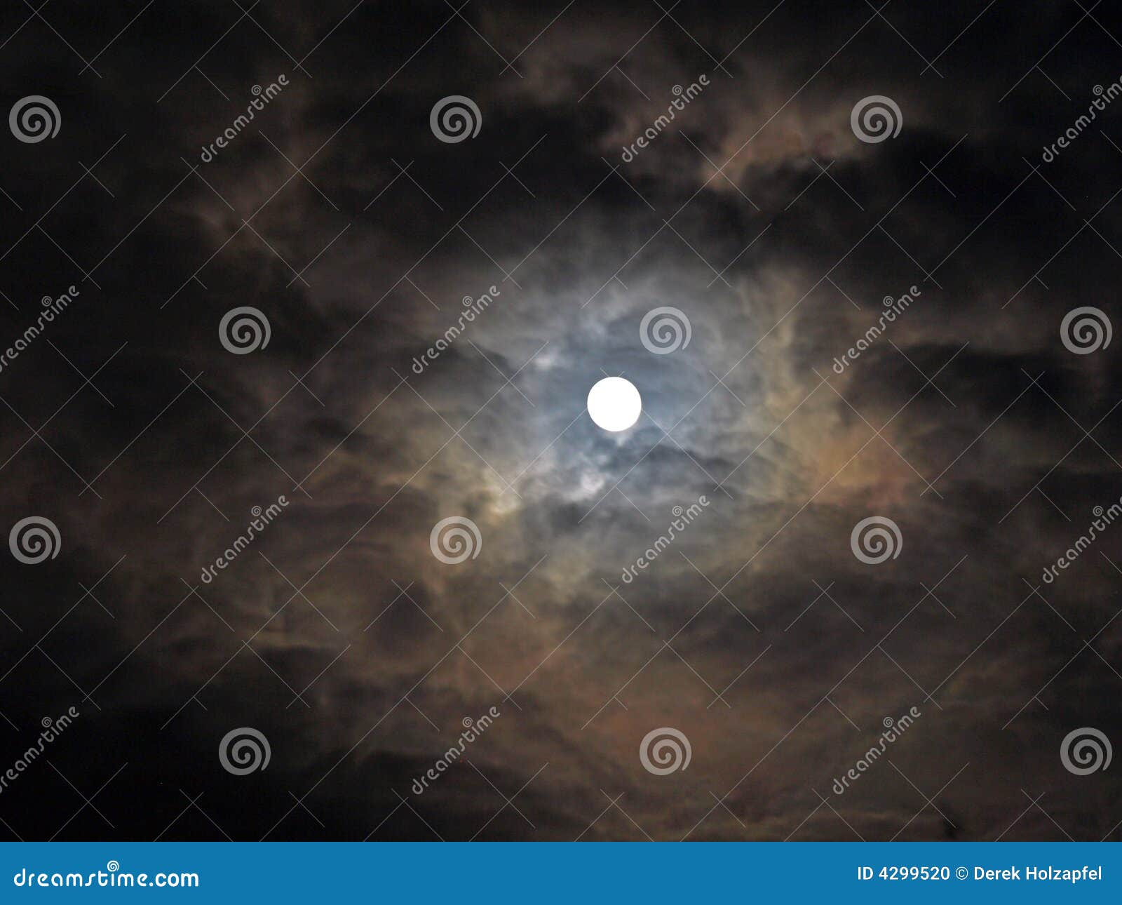 Eerie Clouds with Full Moon Stock Photo - Image of unnatural, scary ...