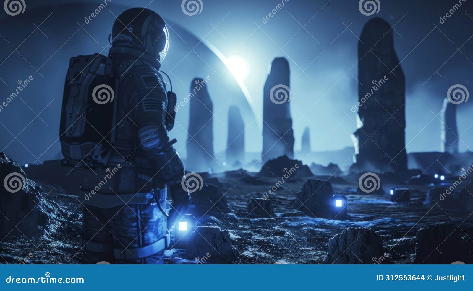 With the Eerie Glow of Unearthed Alien Technology Behind Them a Lone ...