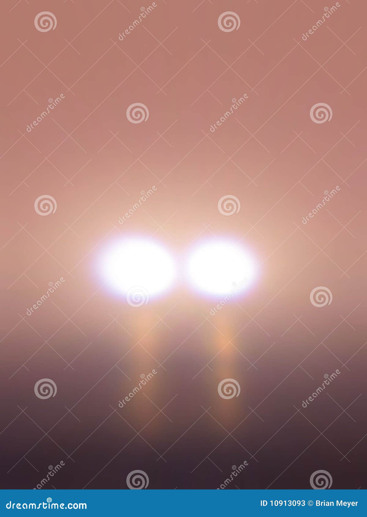 Eerie Lights in the Fog stock image. Image of reflect - 10913093