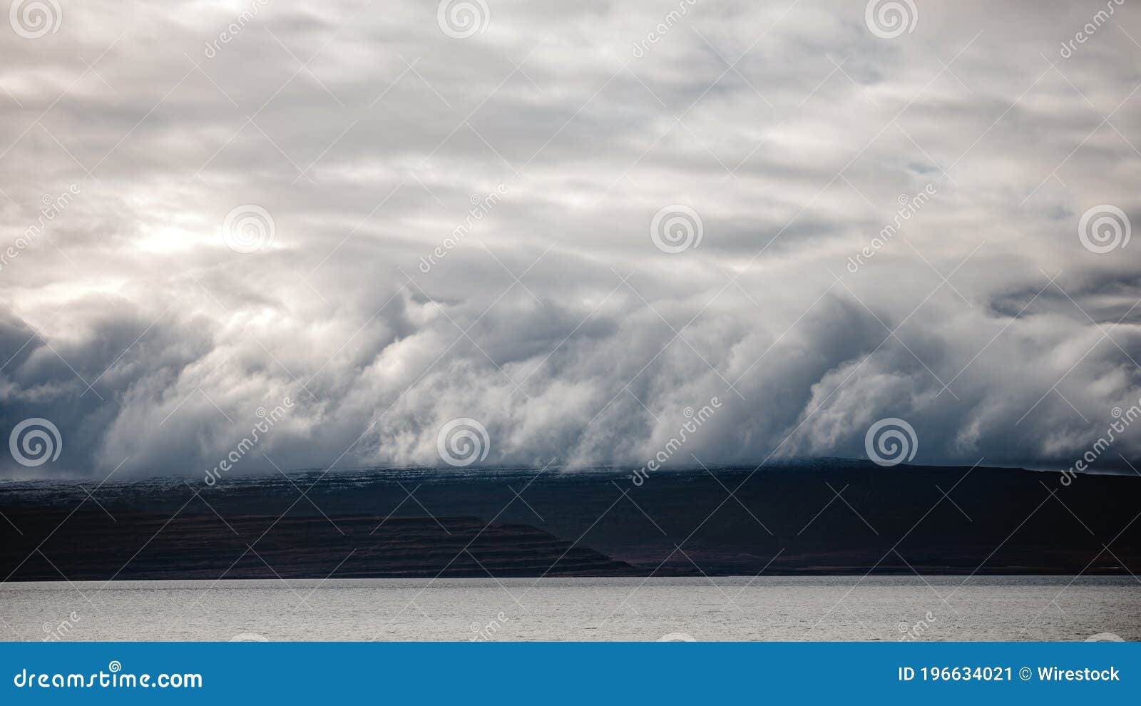 Eerie Scenery Of Misty Mountains With Tall Trees Stock Image ...
