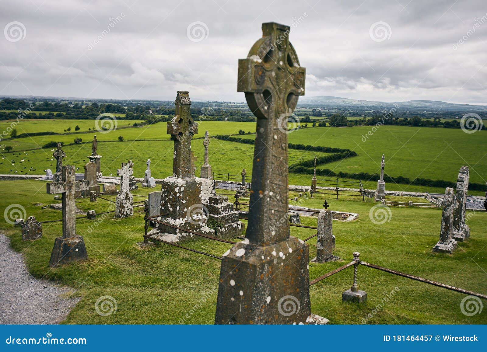 Eerie Scenery of the Front Graveyard of the Rock of Cashel Stock Image ...