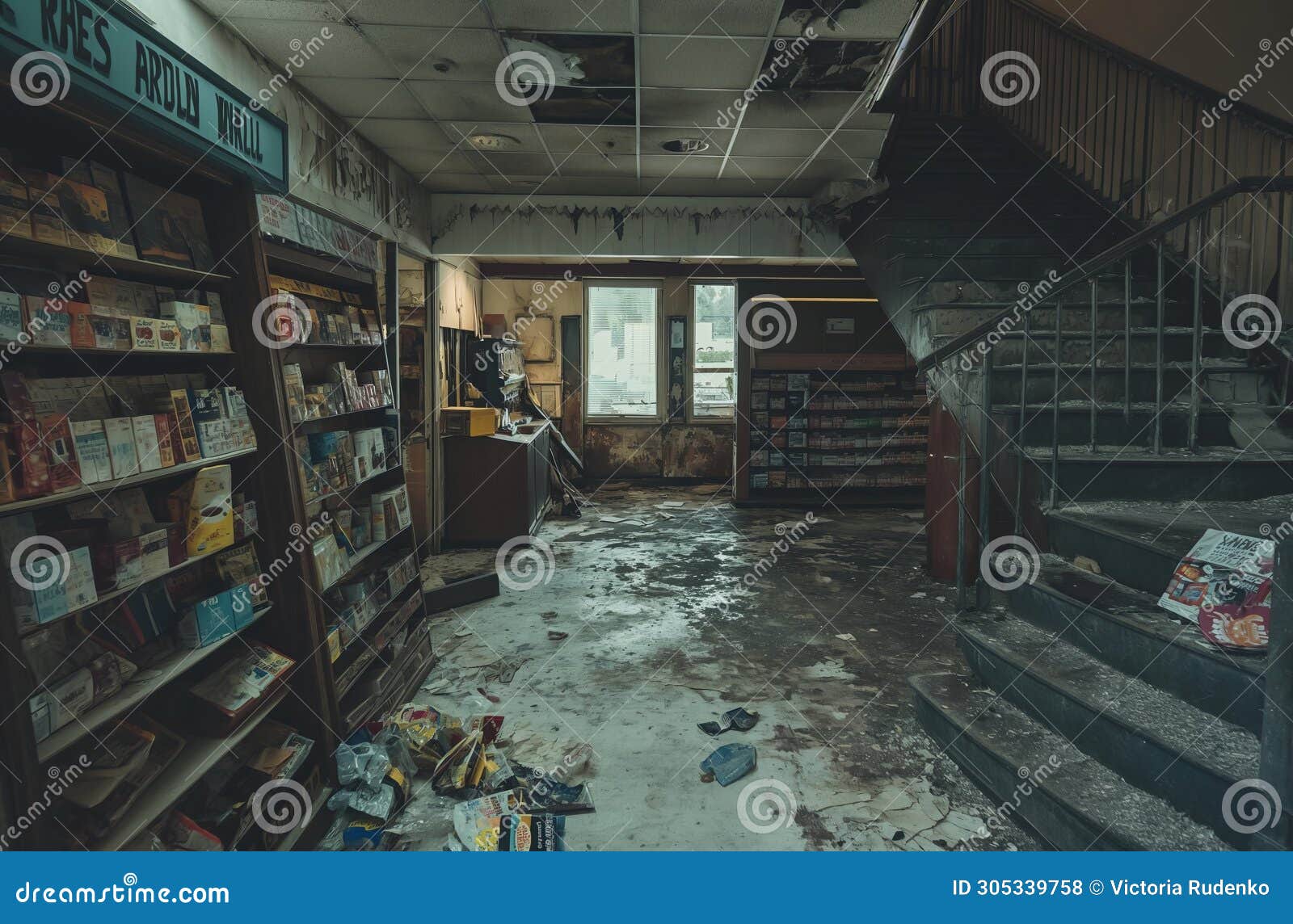 Eerie Silence in an Abandoned Store Stock Photo - Image of building ...