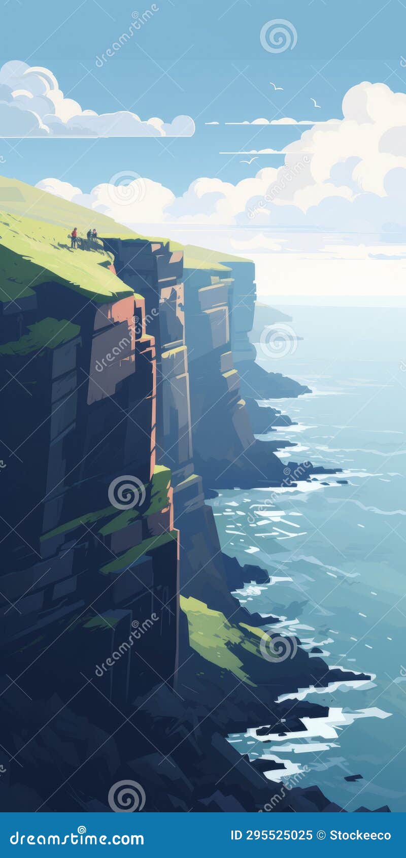 Eerily Realistic Cliff Masterpiece in the Style of Atey Ghailan Stock ...