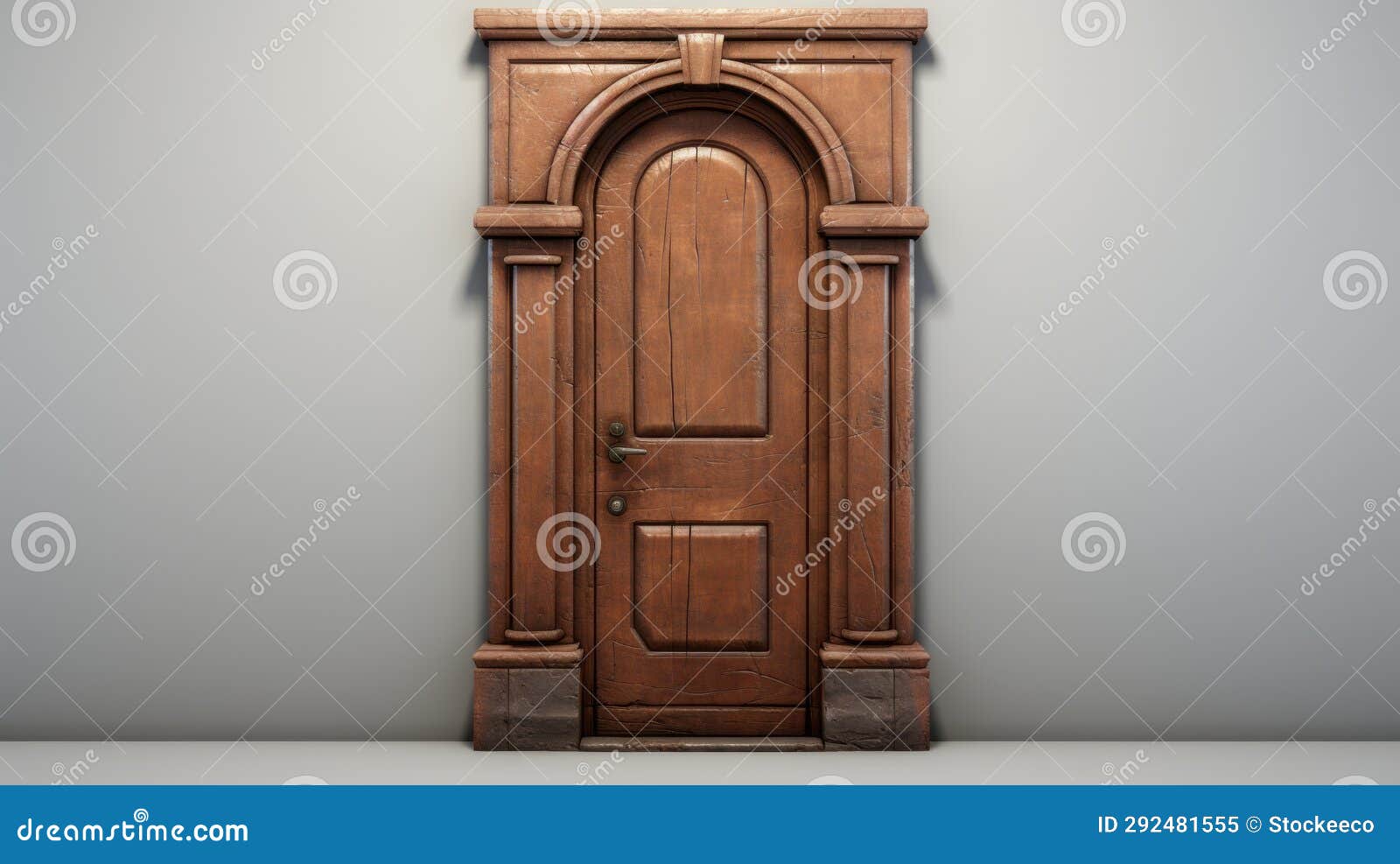 Eerily Realistic 3d Door Model with Rustic Texture Stock Illustration ...
