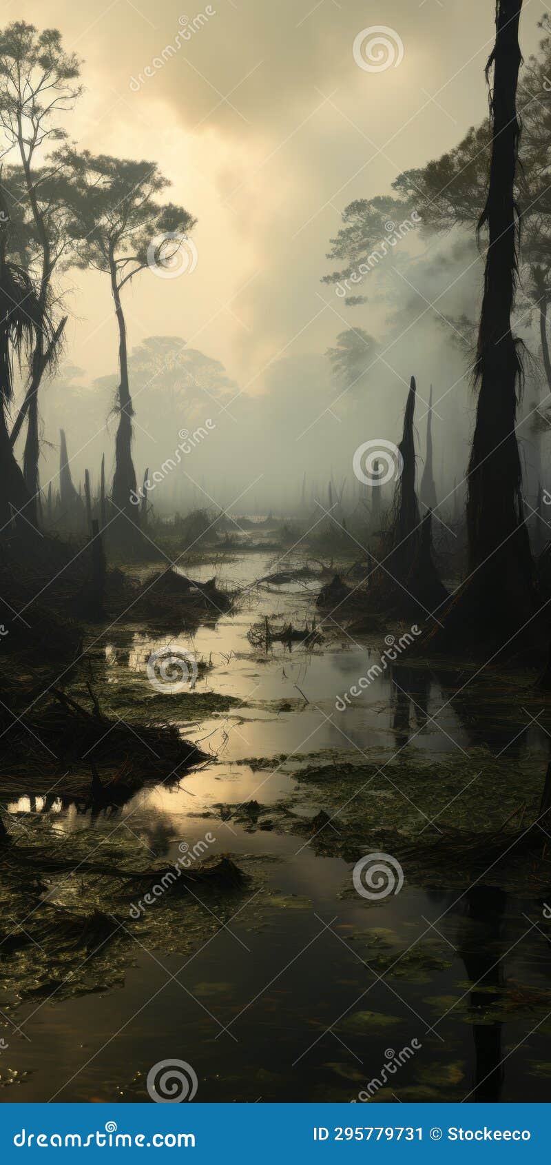 Eerily Realistic Wetland Illustration With Soft Gradients Royalty-Free ... Eerily Realistic Wetland Illustration With Soft Gradients Royalty-Free ...