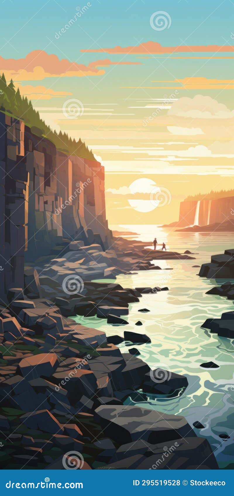 Eerily Realistic Waterfall Masterpiece on Salthill Promenade Stock ...