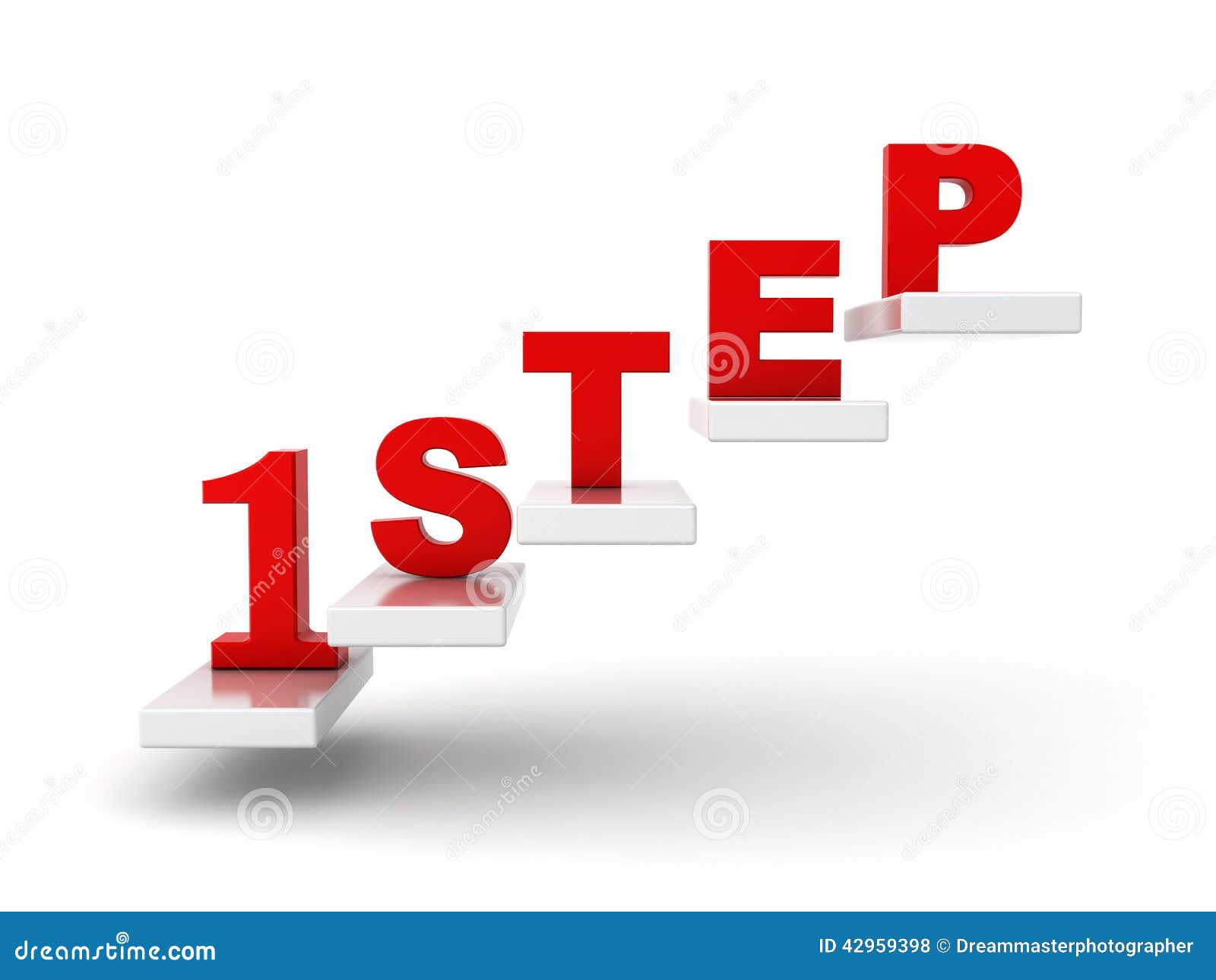 Eerste Stap Abstract Concept Over Wit Stock Illustratie - Illustration ...