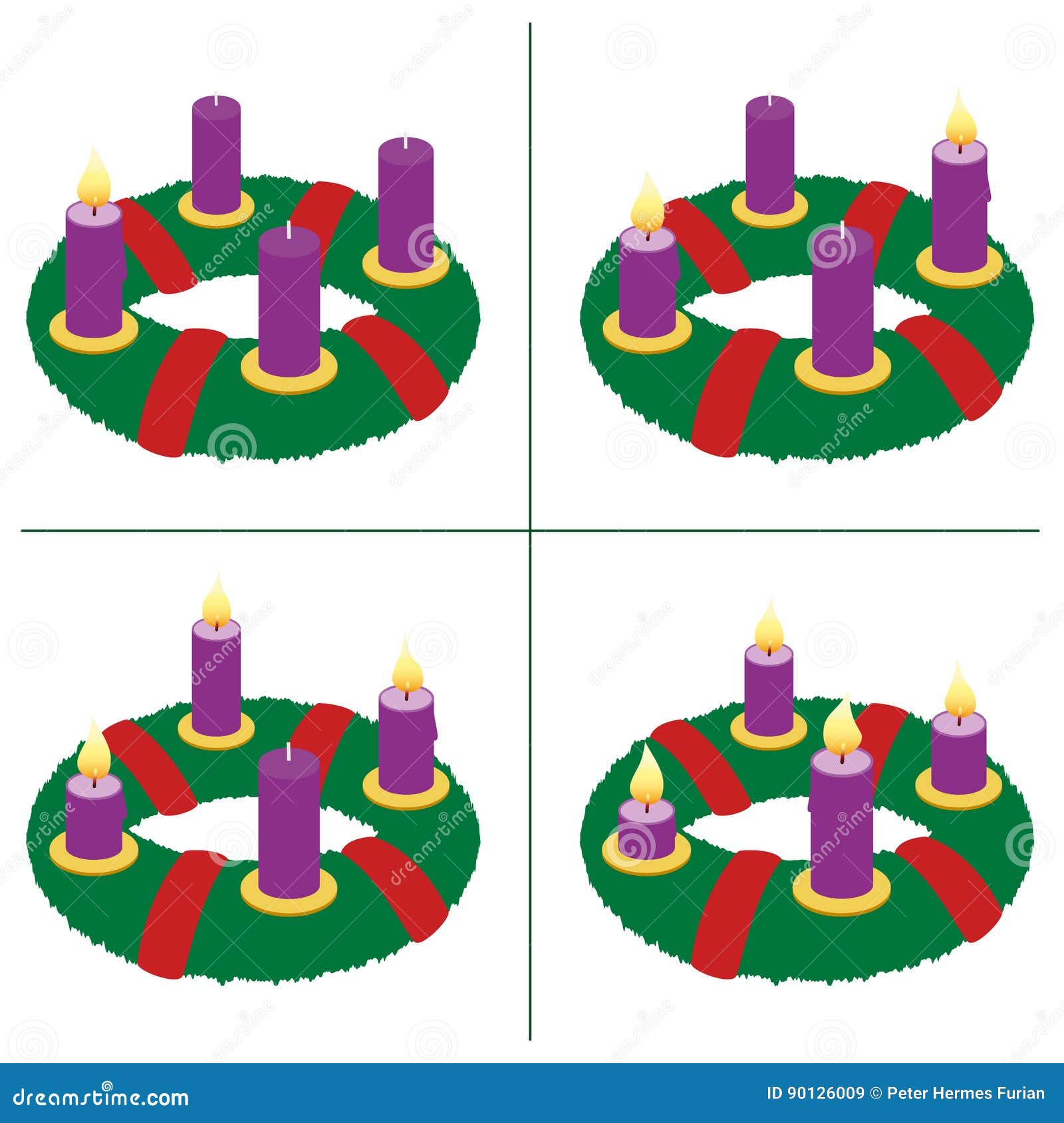Eerste Zondag Van Advent Second Third Fourth Vector Illustratie ...