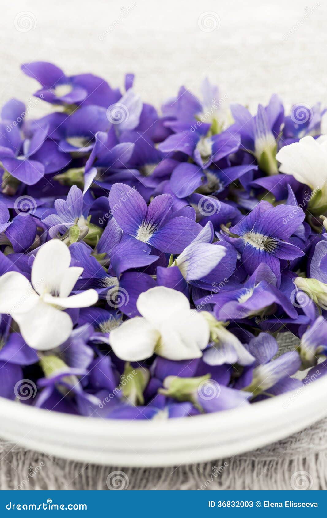 Eetbare viooltjes in kom stock afbeelding. Image of bloemblaadjes ...