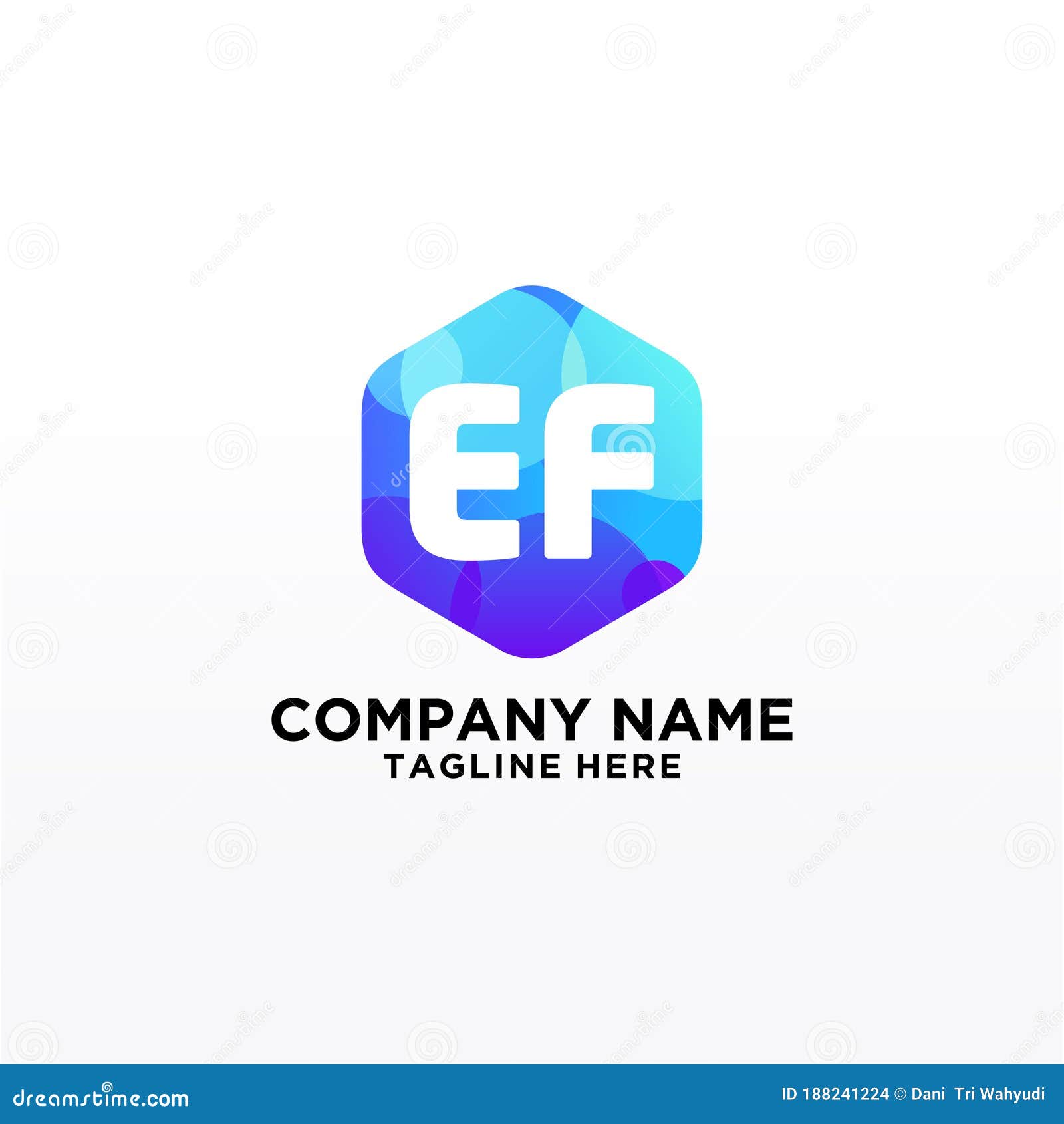 EF Initial Logo with Colorful Circle Template Vector Stock Vector ...