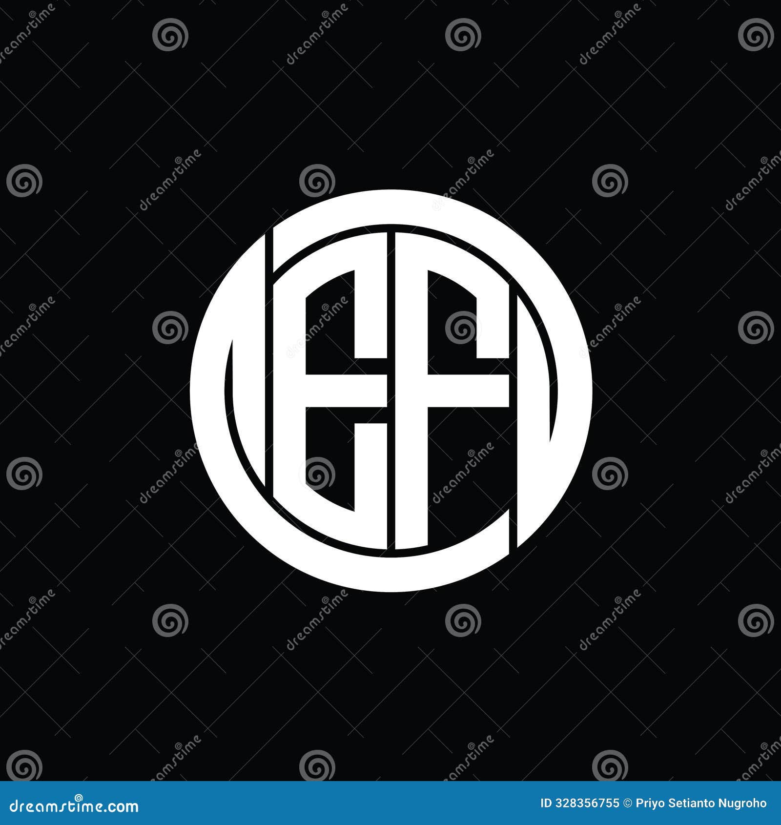 EF Logo Monogram Shield Inside Circle Shape Vector Images Design ...