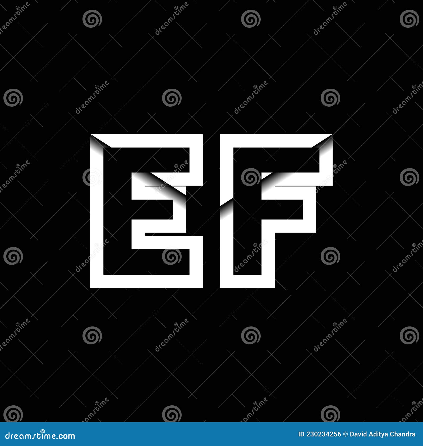 EF Monogram Envelope Shape Style Stock Vector - Illustration of elegant ...