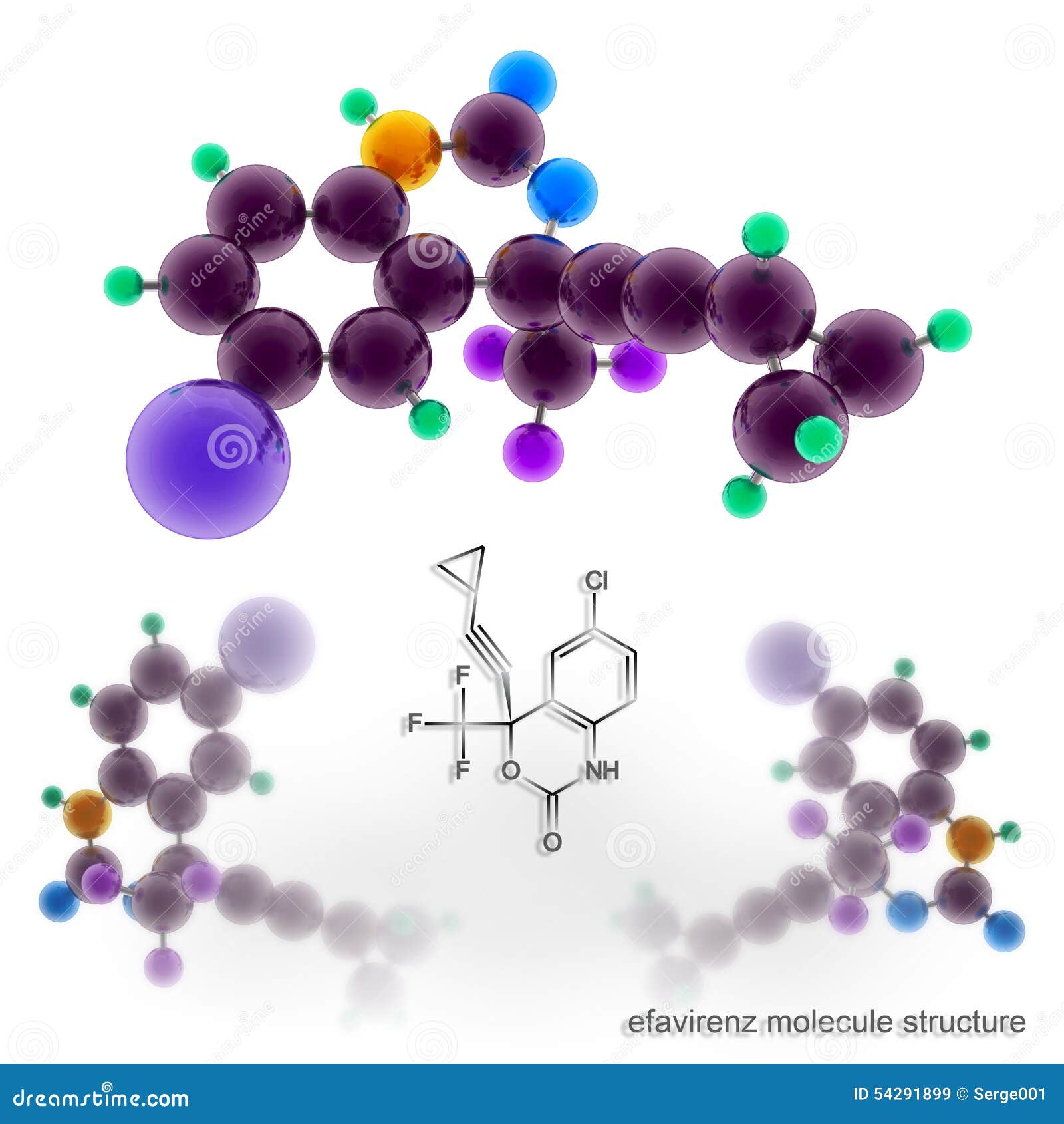 Efavirenz (Sustiva, Stocrin) Molecule Structure Stock Illustration ...