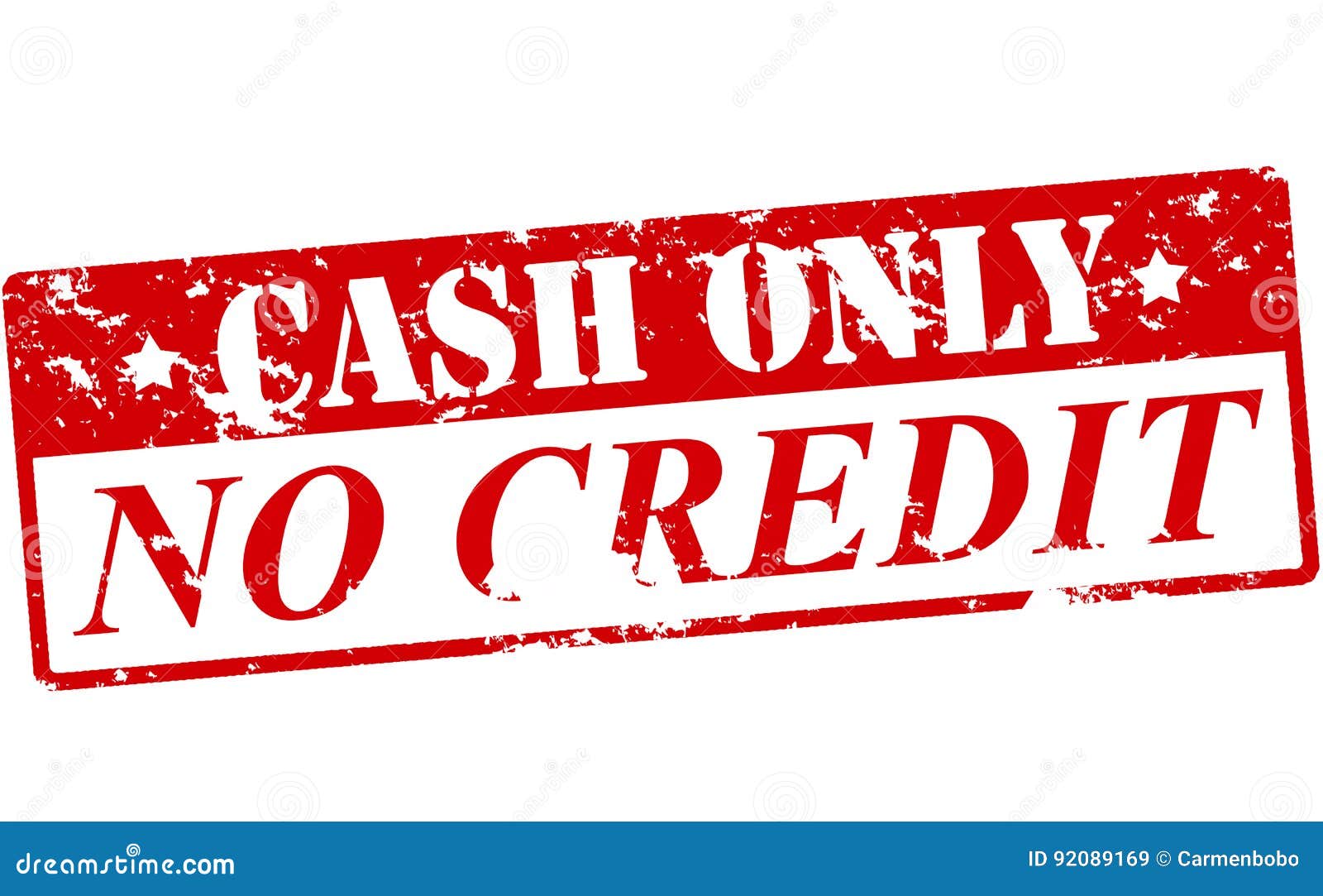 Efectivo Solamente Ningún Crédito Stock de ilustración - Ilustración de ...