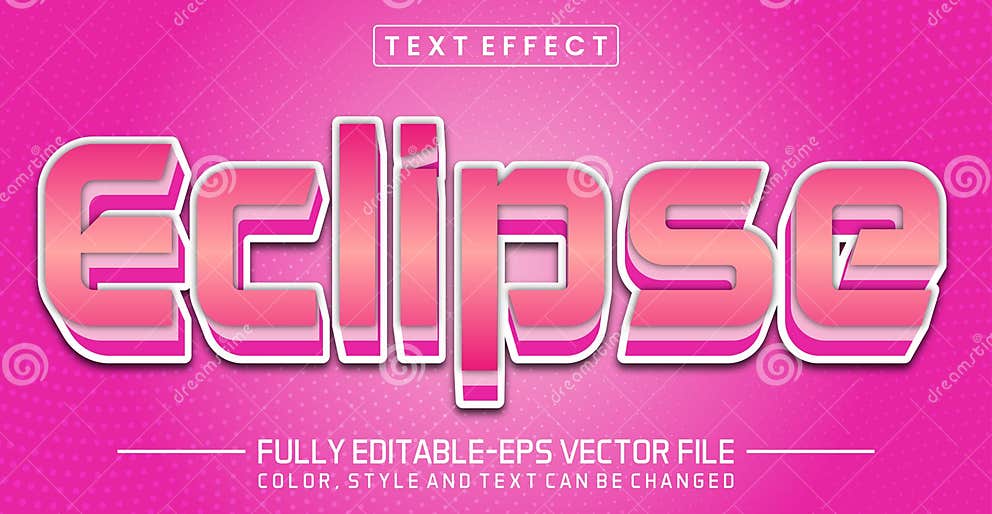 Efecto De Estilo Modificable De Texto Eclipse Ilustración del Vector - Ilustración de texto ...