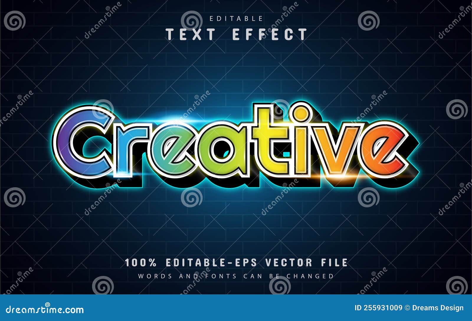 Efecto De Texto Creativo Colorido Ilustración del Vector - Ilustración ...