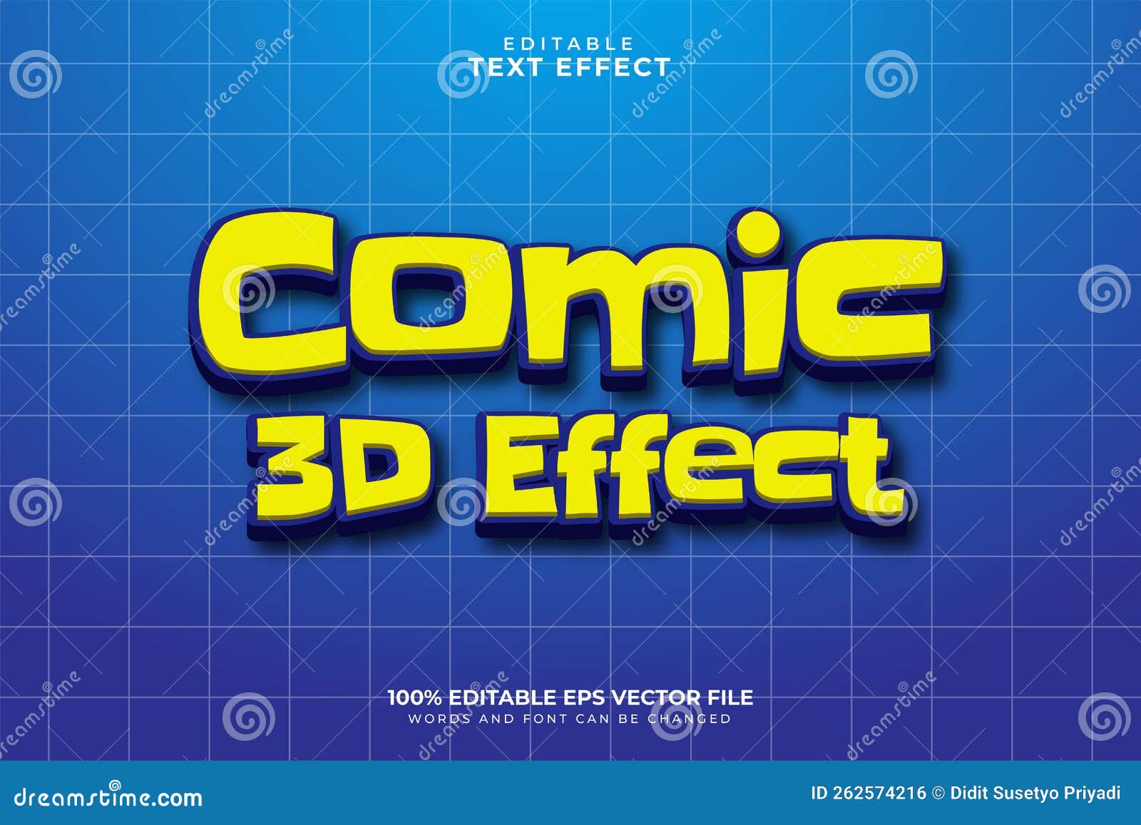 Efecto De Texto 3d Comic Efecto De Texto Editable Ilustración del ...