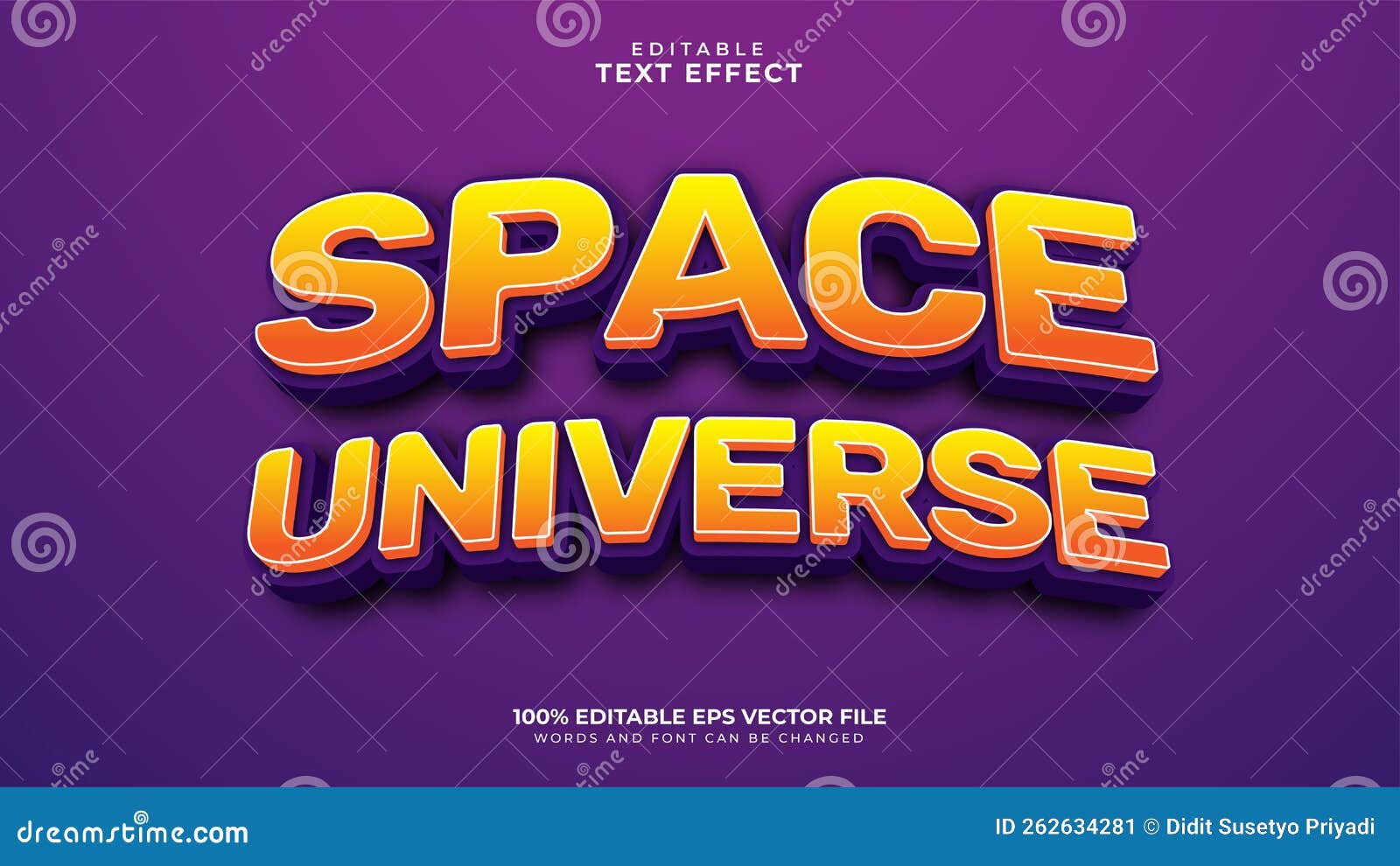 Efecto De Texto Del Universo Del Espacio Efecto De Texto Editable ...