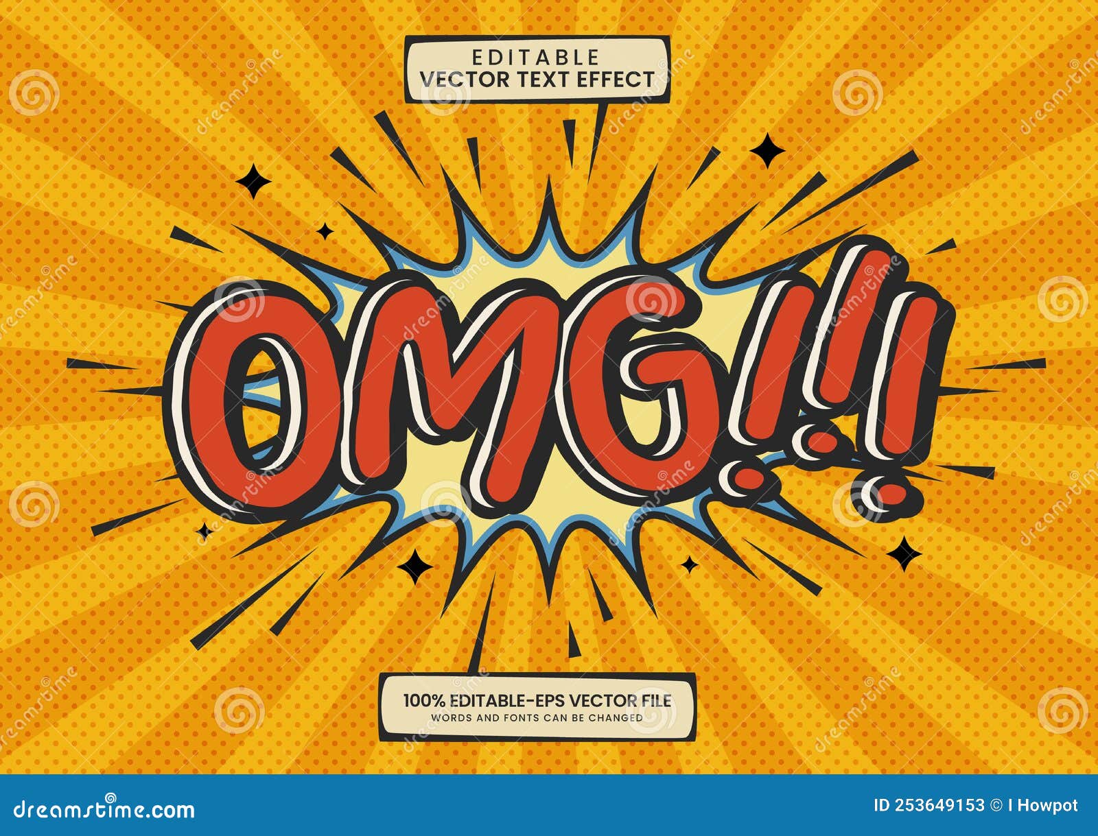 Efecto De Texto De Estilo De Comic Con Omg! Ejemplos De Palabras ...