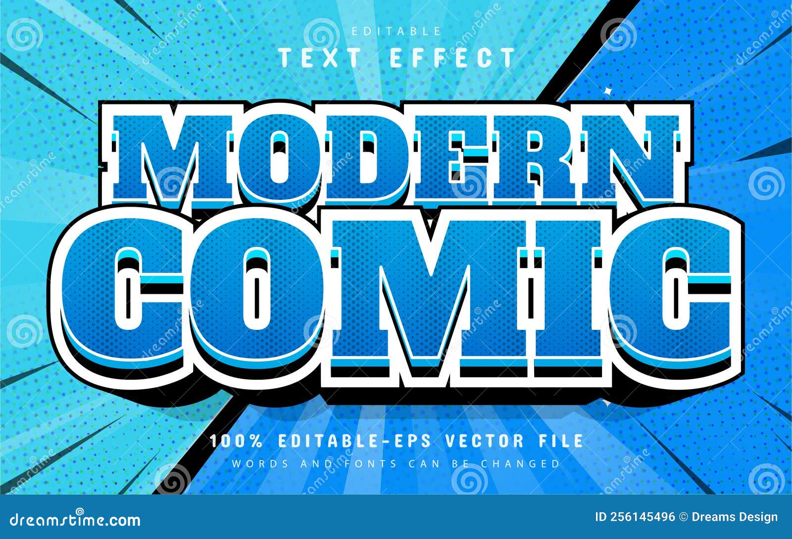 Efecto De Texto De Estilo De Comic Moderno Ilustración del Vector ...