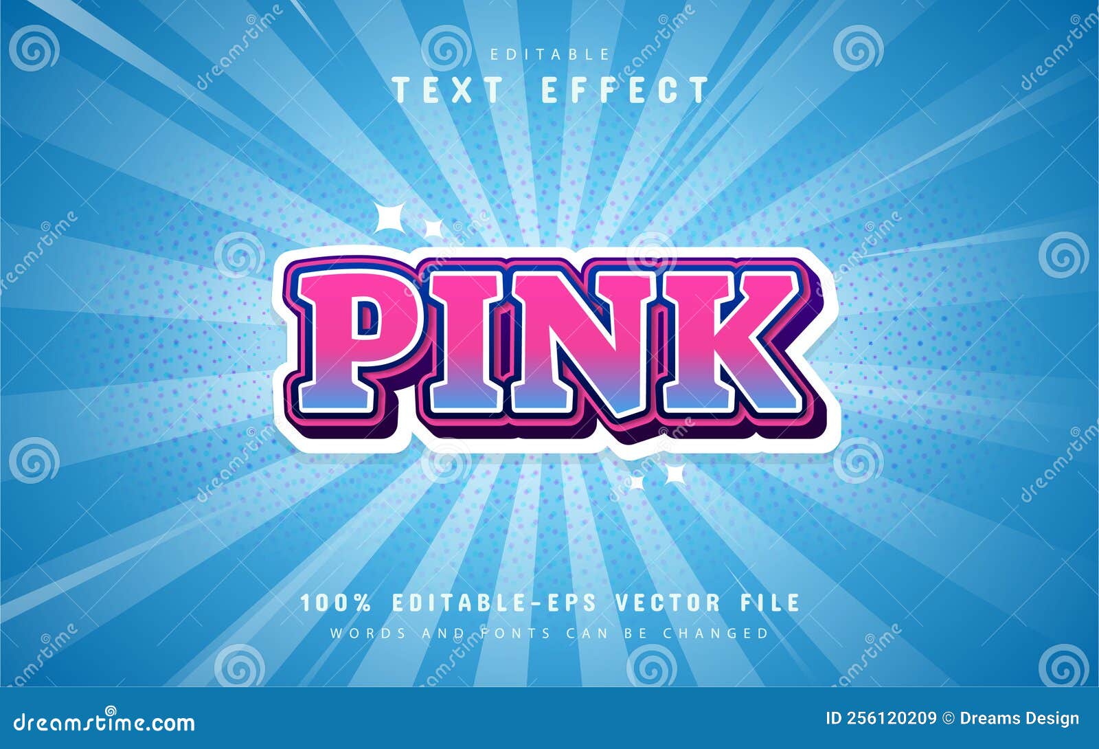 Efecto De Texto De Estilo De Comic Rosa Ilustración del Vector ...