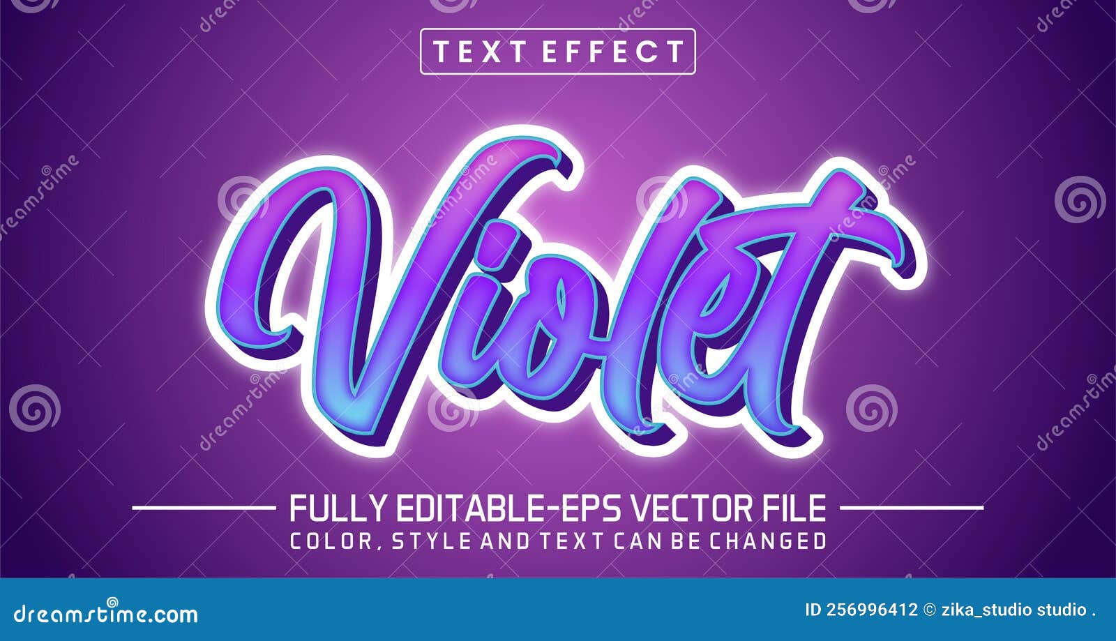 Efecto De Texto De Letra Violeta Editable Ilustración del Vector ...