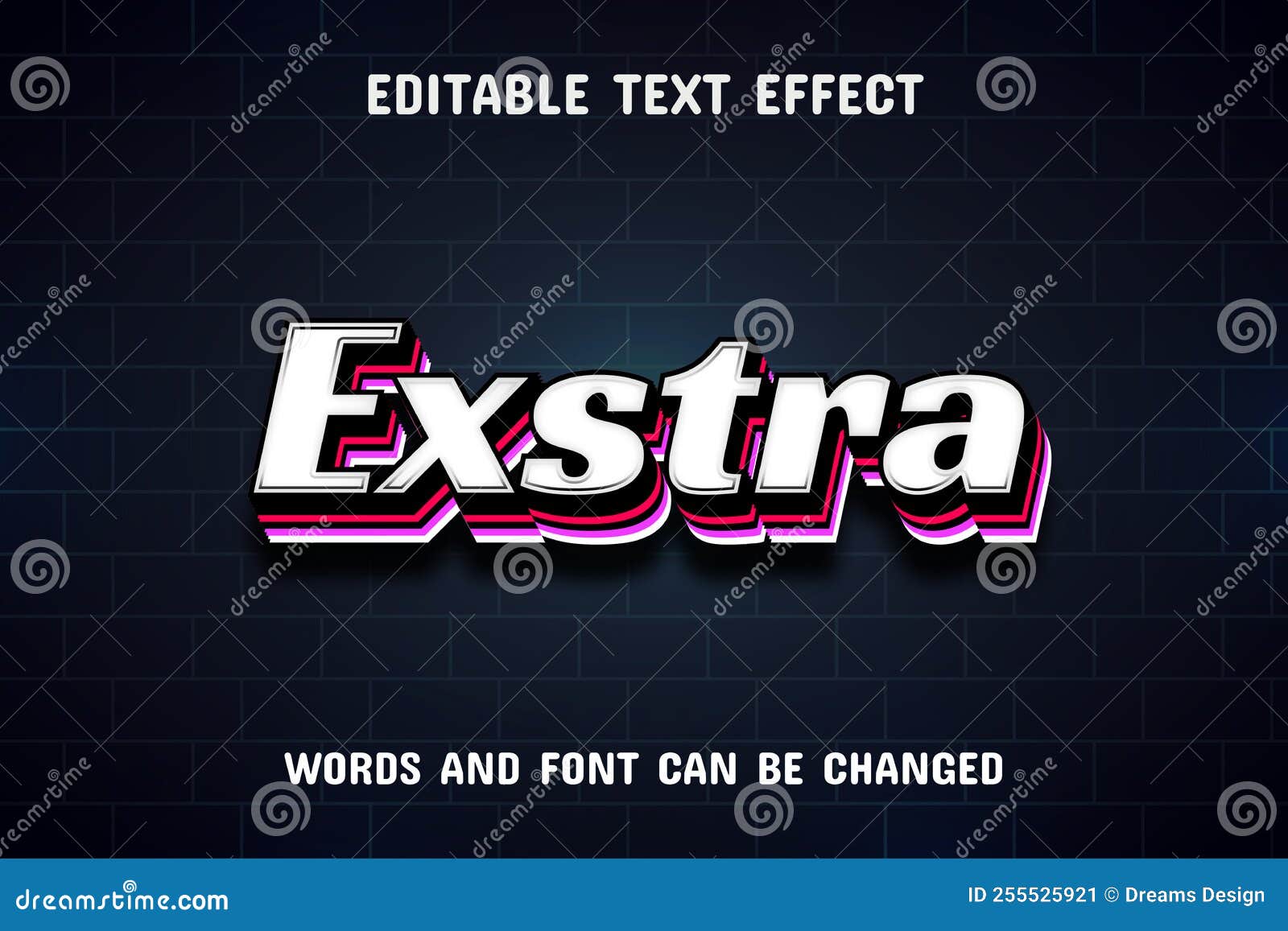 Efecto De Texto Modificable De Texto De Exstra Ilustración del Vector ...