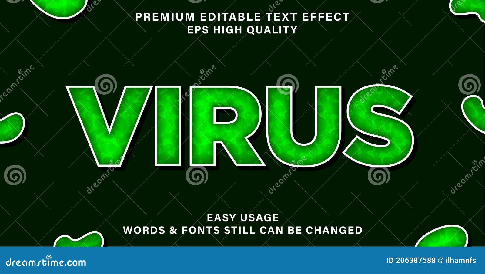 Efecto De Texto Modificable De Virus Ilustración del Vector ...