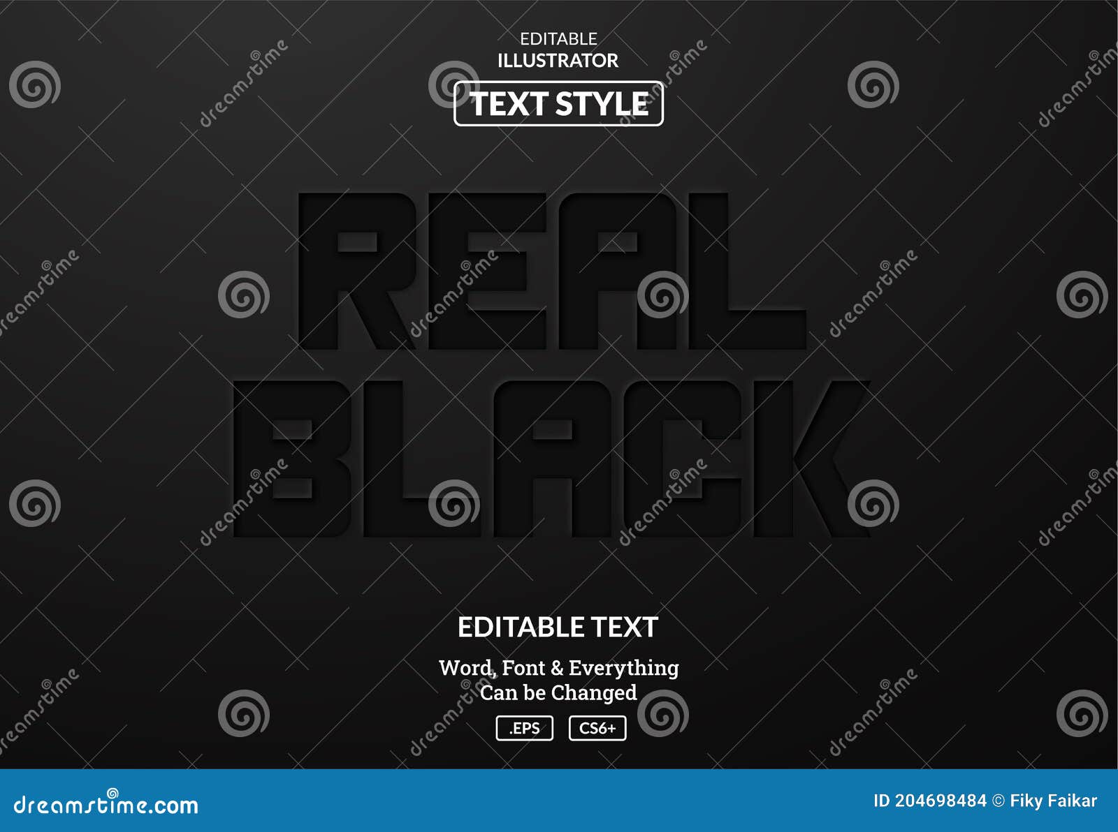 Efecto Incrustado Real De Texto Editable En Negro Ilustración del ...